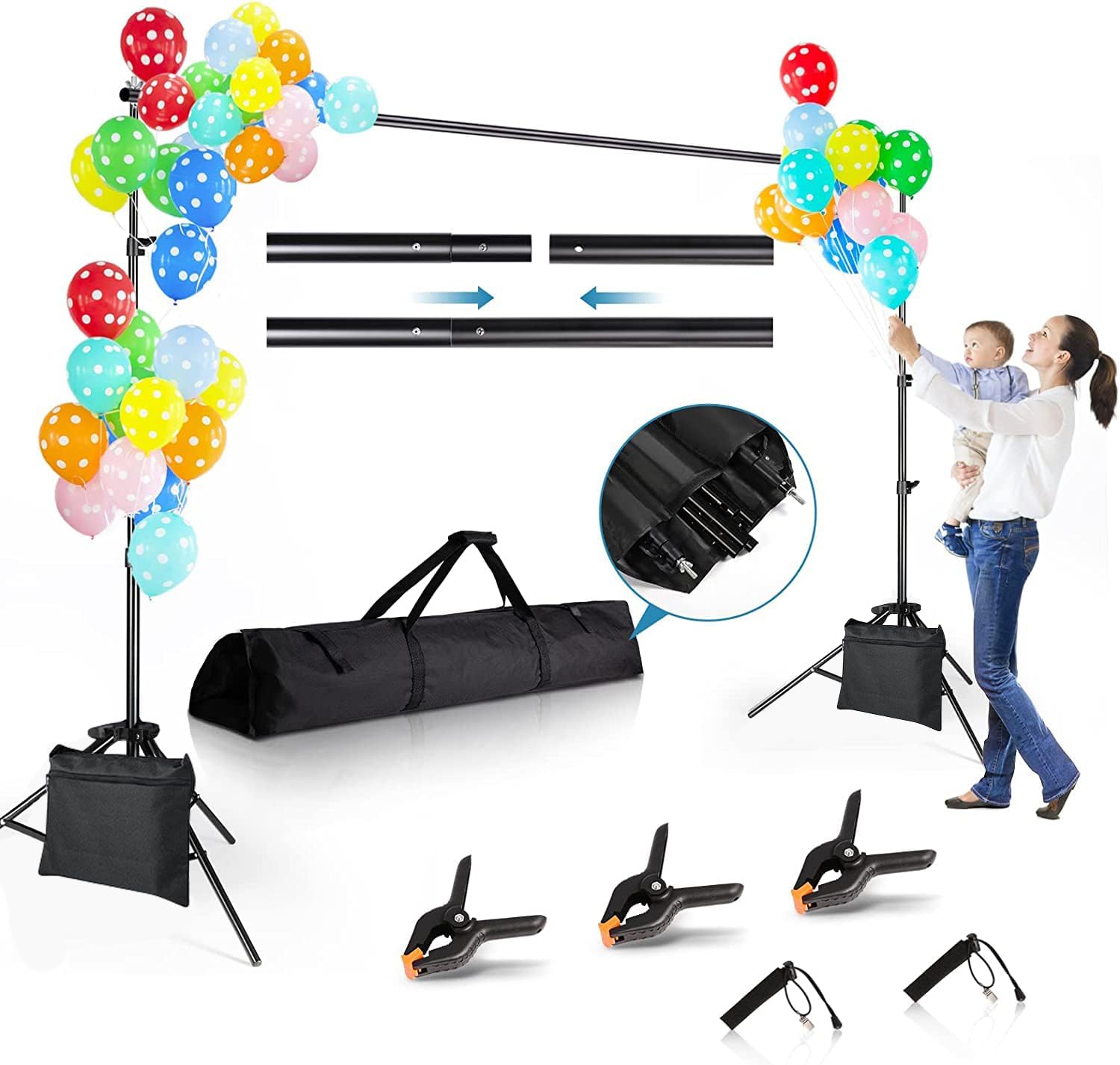 Amazon.com : HYJ-INC Photo Video Studio 10 Ft Adjustable Background ...