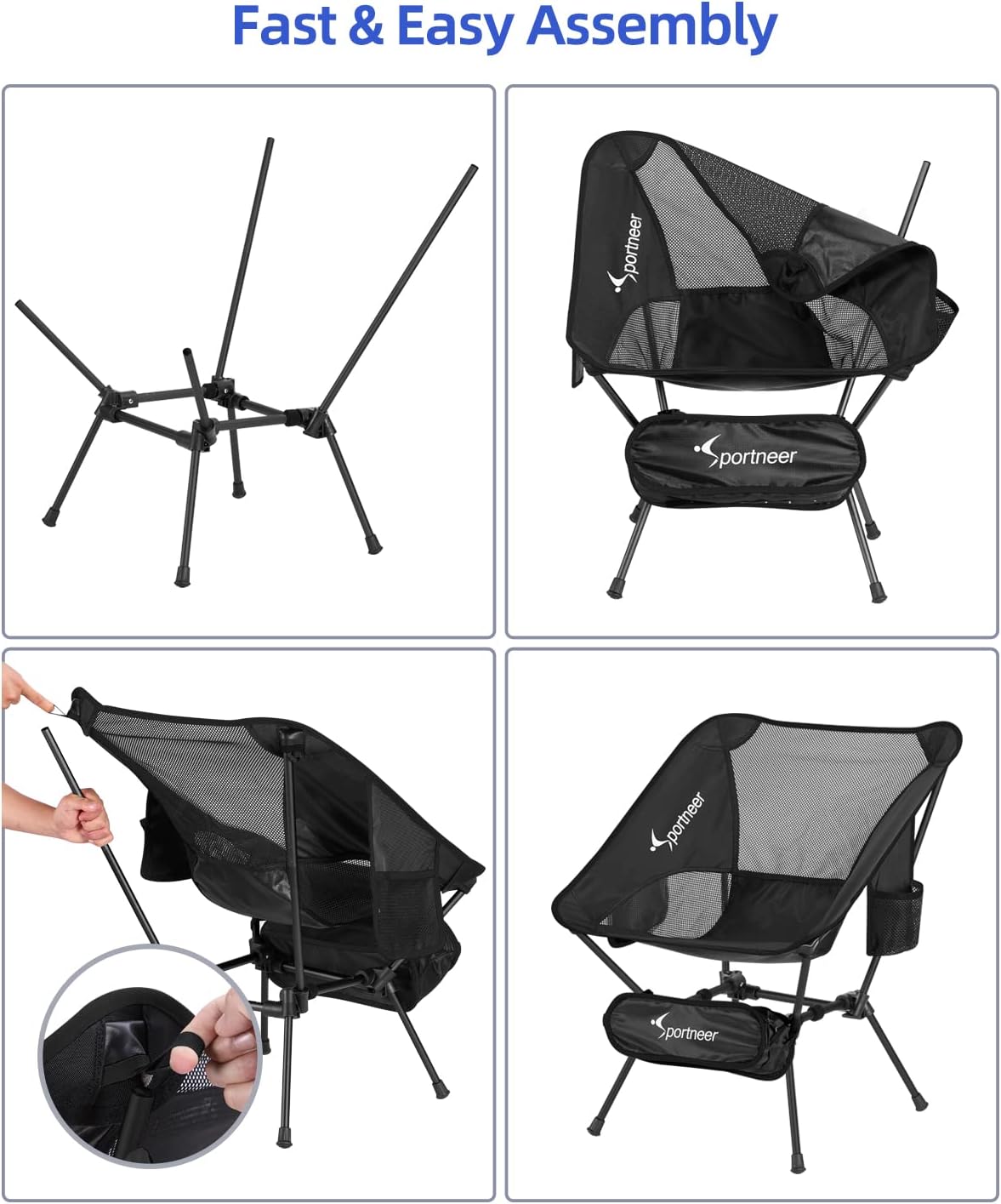 Sportneer Silla De Camping Plegable Portátil Y Ligera Sillas De