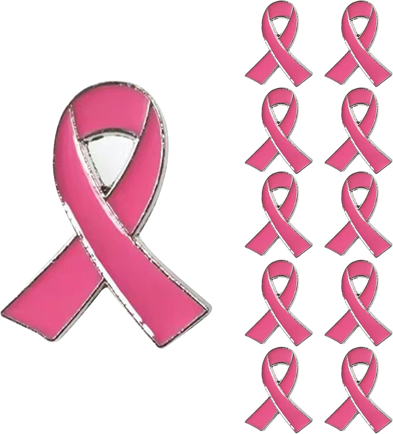 Amazon.com: 10Pcs Breast Cancer Awareness Lapel Pins for Women Hope Pink Ribbon Lapel Pins Metal ...