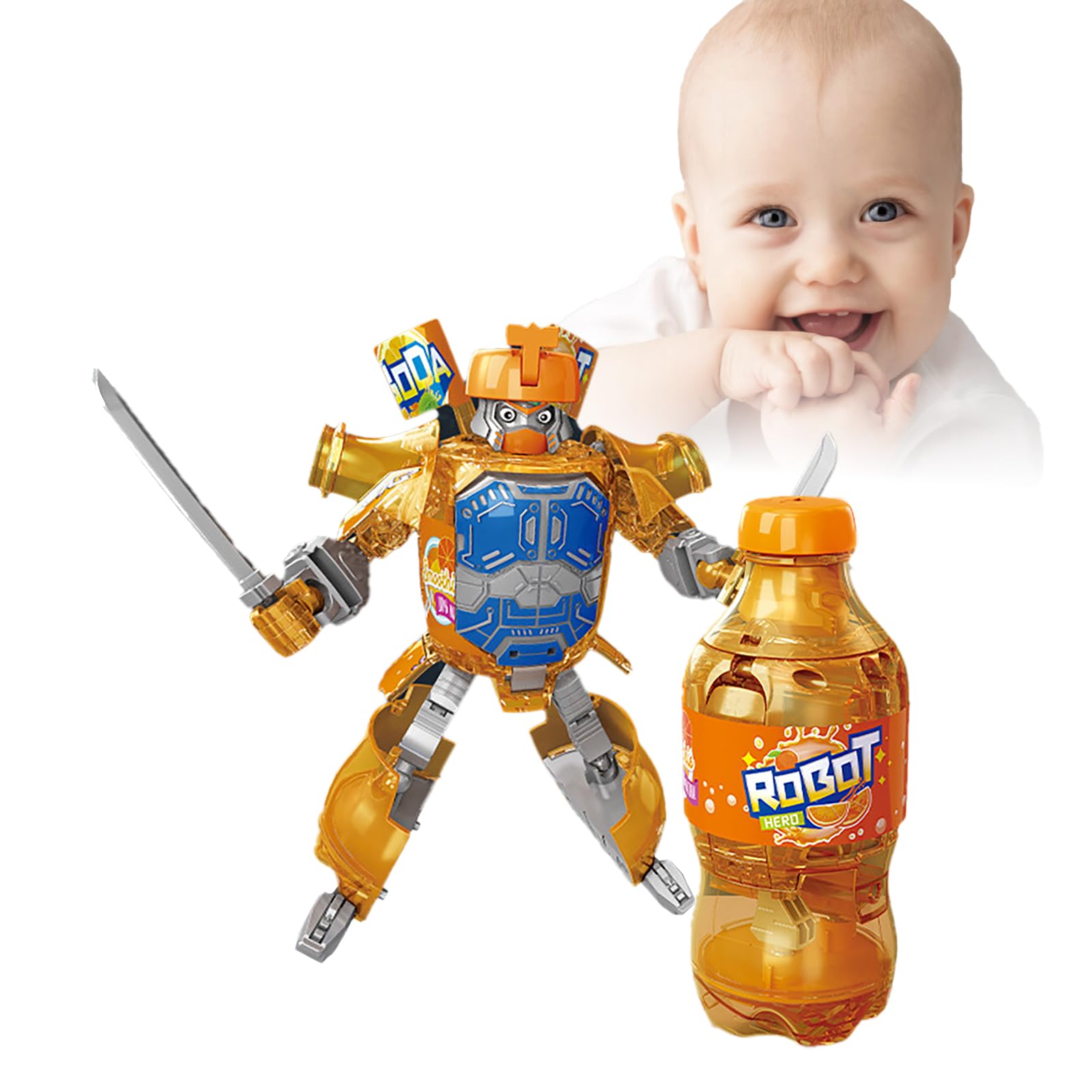 Amazon.com: 2024 New Beverage Bottles Transformer Robot Toys, Soda Can ...