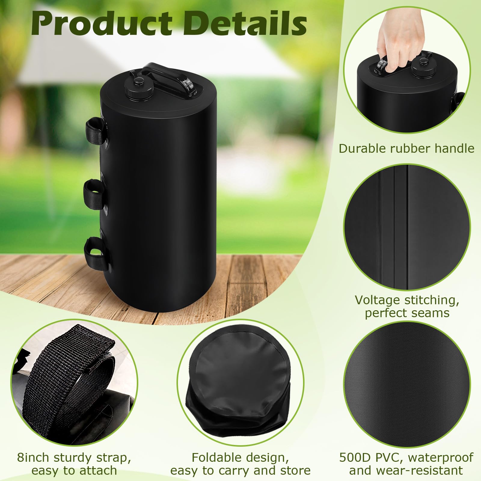 Snapklik.com : Canopy Water Weights Bag Set Of 4, 88LBS Water Weights ...