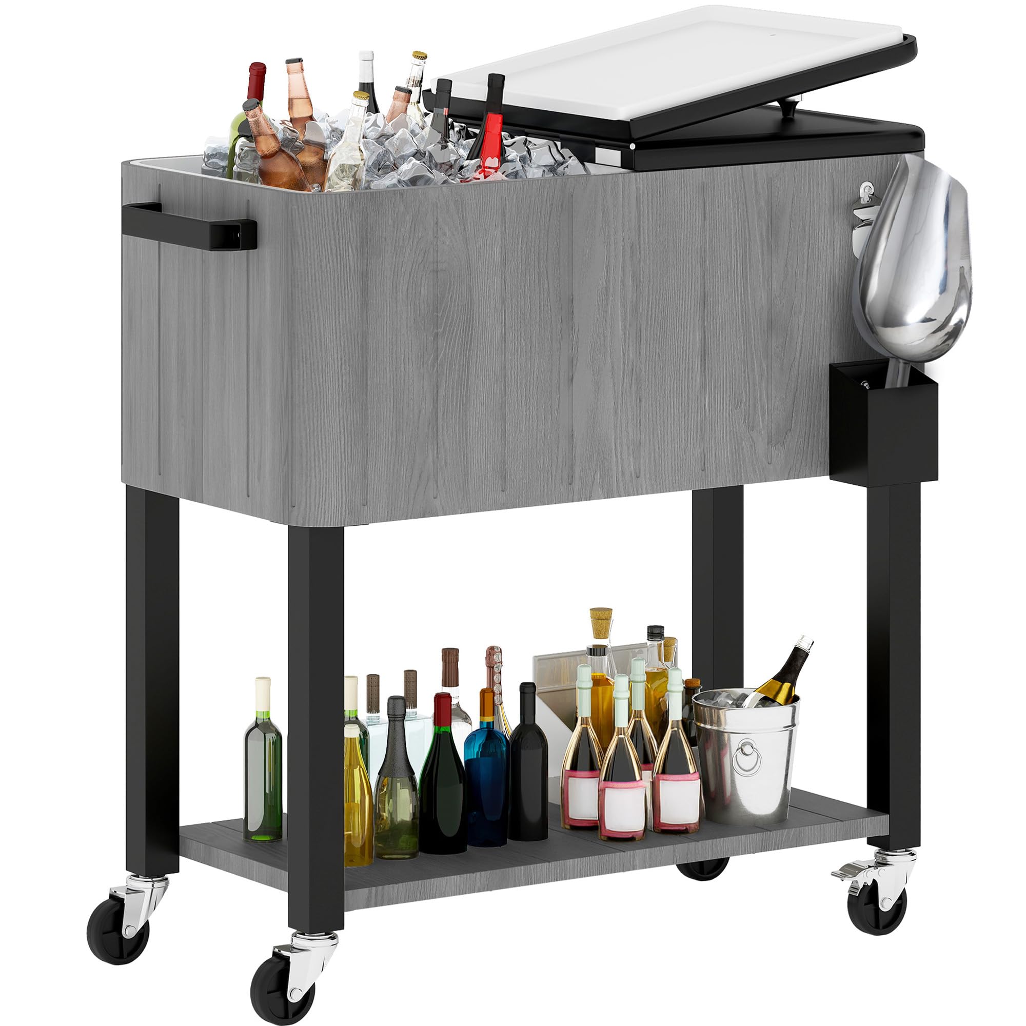 Dwvo Ice Chest With Wheels 80 Quart Rolling Cooler Bottle | Desertcart ...