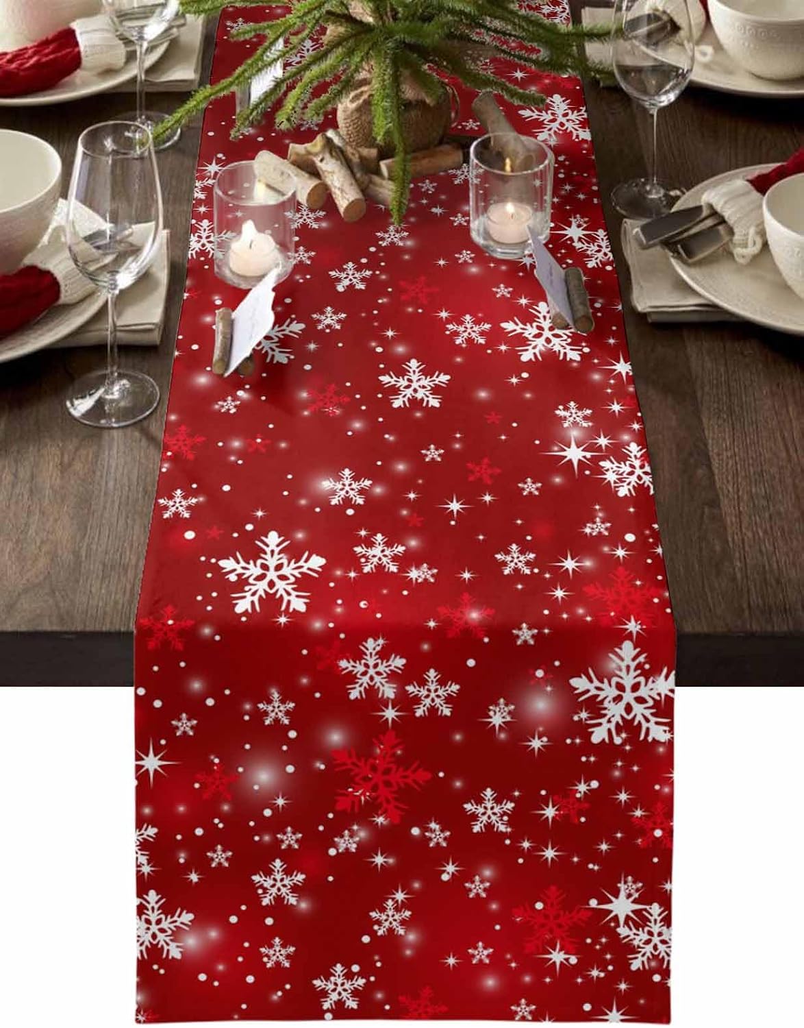 Amazon.com: Boanket Red Christmas Table Runner - 120 Inch Long, Red ...