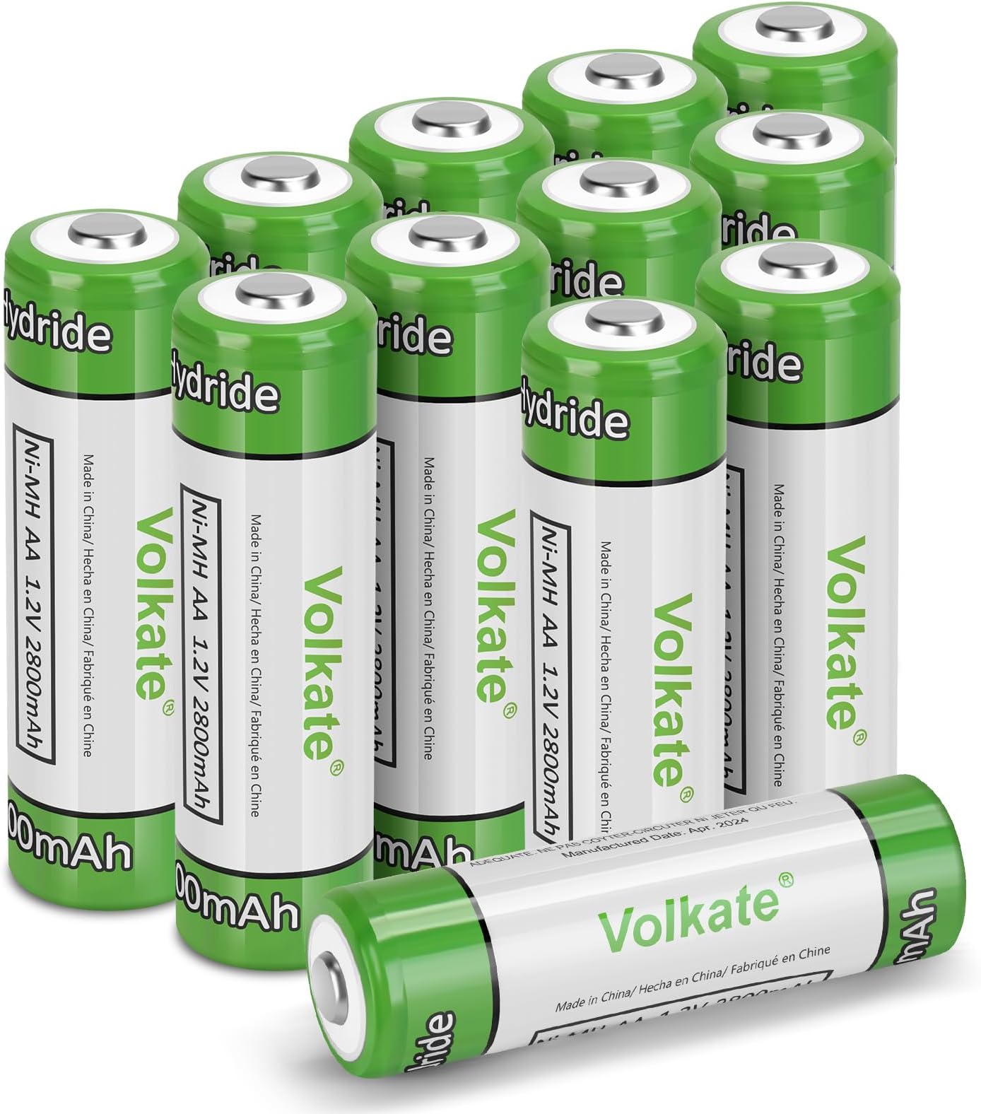 Amazon.com: XML Battery (4 Pack) 1.2v 1600mAh Ni-MH AA Low Self ...