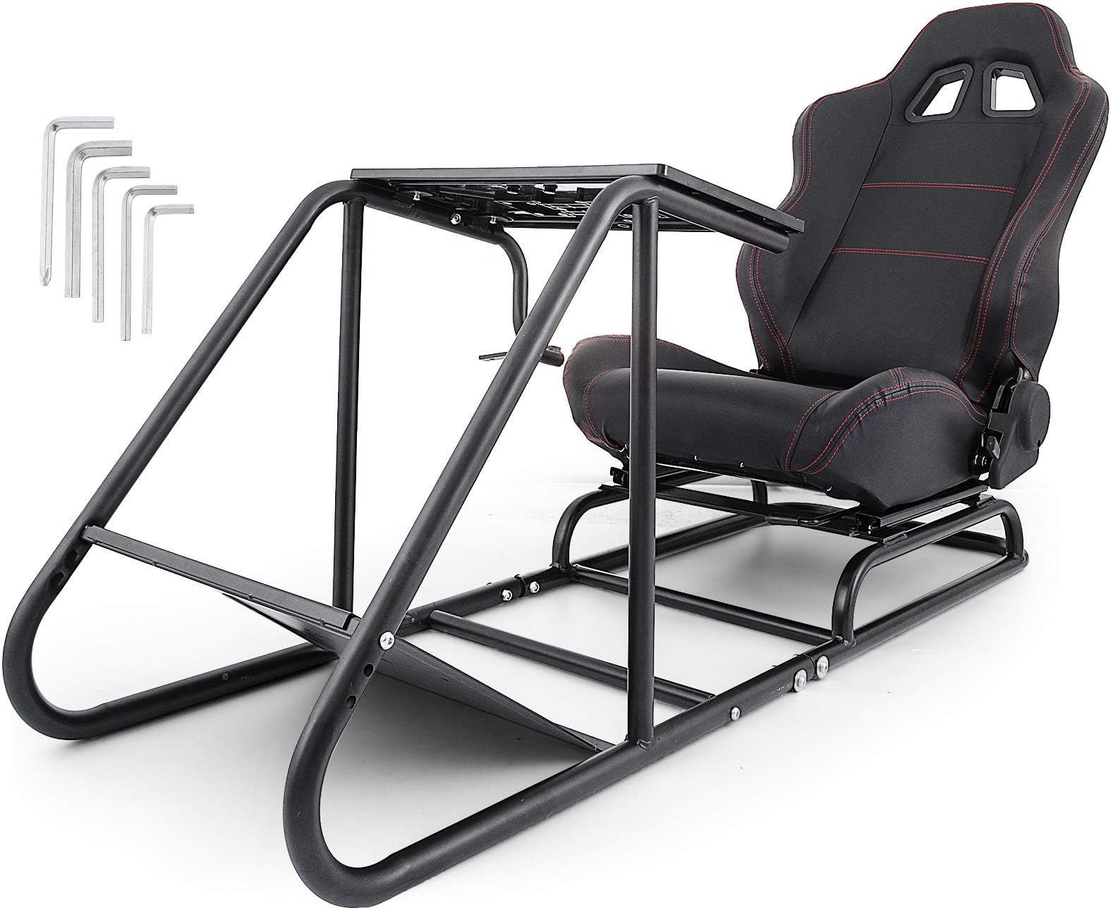 Amazon.com: VEVOR Adjustable Driving Simulator Seat With Gear Shifter ...