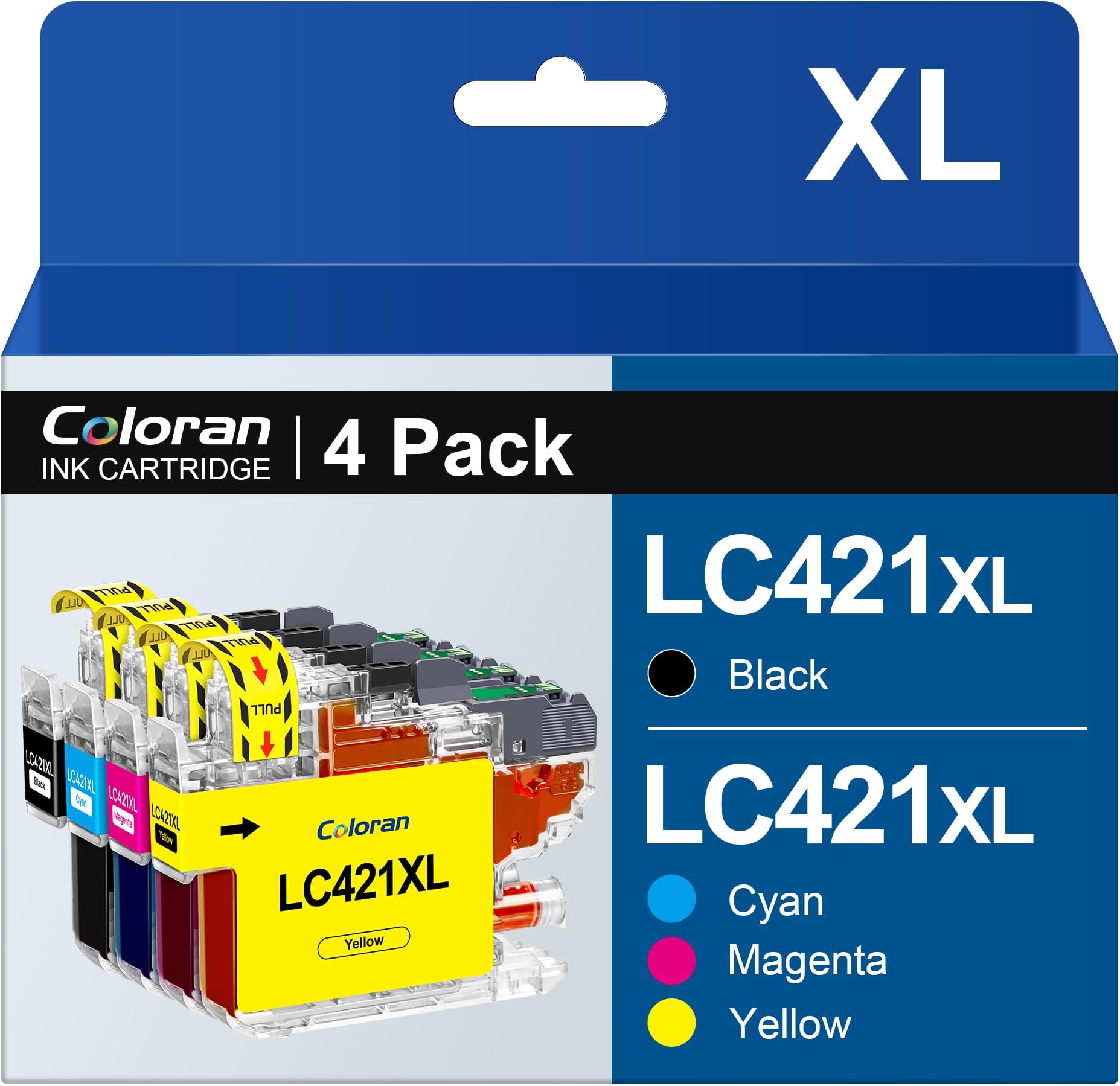 Coloran LC421XL Ink Cartridges Compatible with Brother LC 421XL LC-421 XL LC-421XL VAL Printer ...