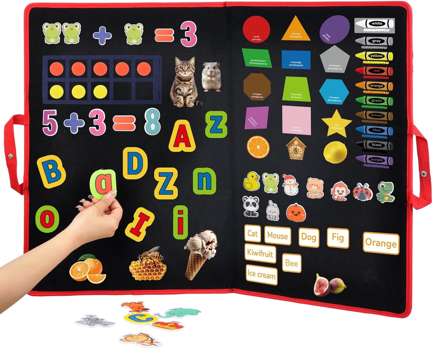 Amazon.com: CHEFAN Large Felt Flannel Board with Alphabet, Math Ten ...