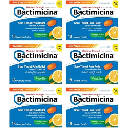 Amazon.com: Bactimicina Sore Throat Lozenges Extra Strength Oral ...