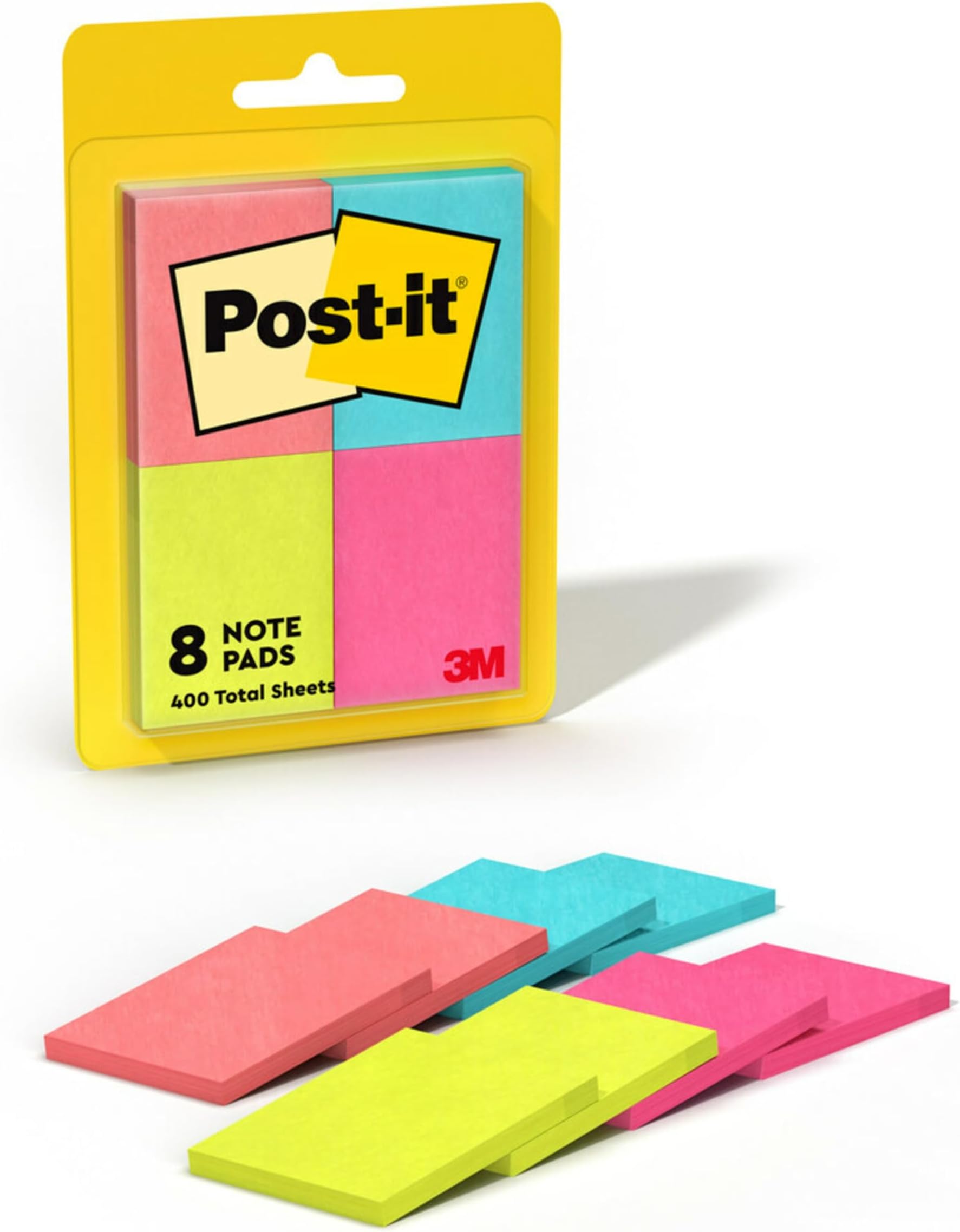 Amazon.com : 3M 653AST Post-It Note Pads, 1-1/2 x 2, Marseille Colors ...