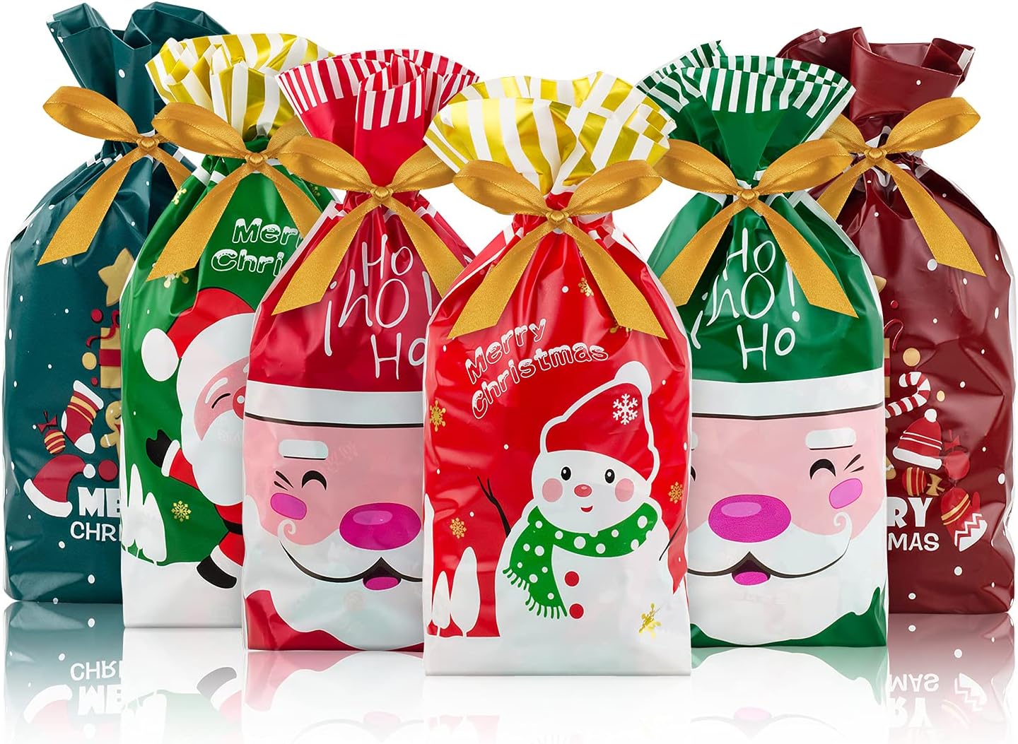 Amazon.com: HongyiTime 60 PCS Christmas Candy Bag Treat Bags Goodies ...