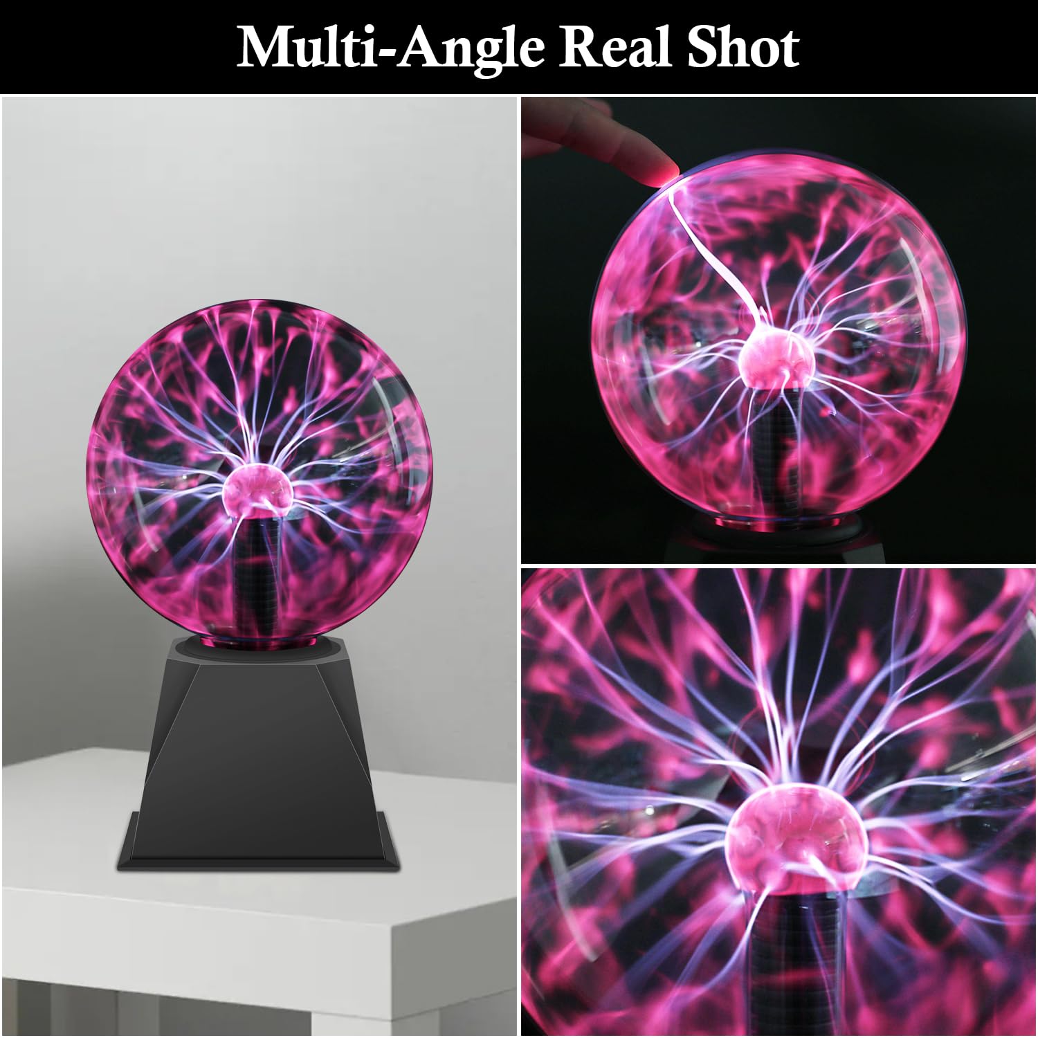 DELIPOP Plasma Ball 8 Inches, Red Light with Plug in Cord Magic Plasma ...