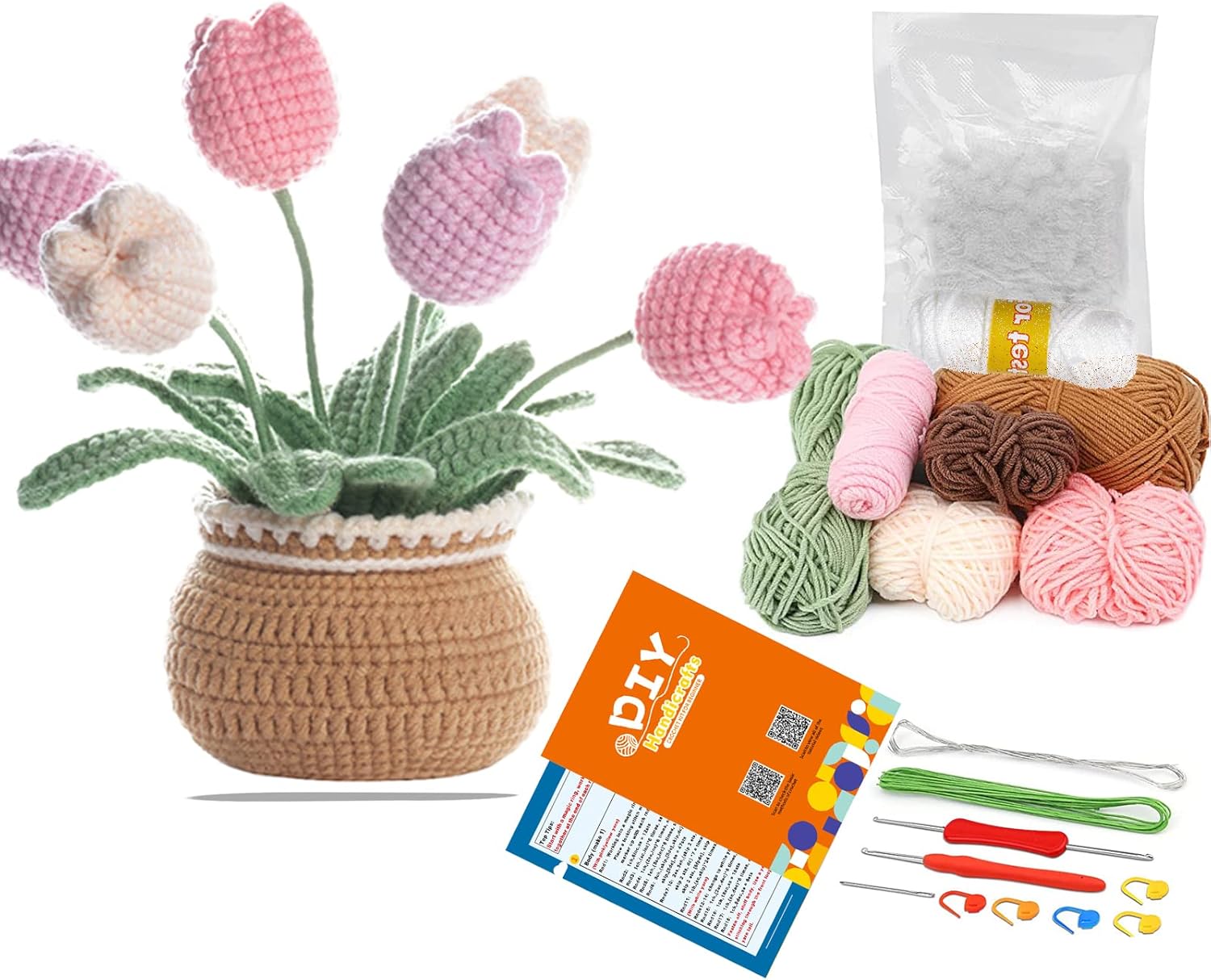Amazon.com: Lapoo Crochet Kit for Beginners, Tulip Beginner Crochet ...