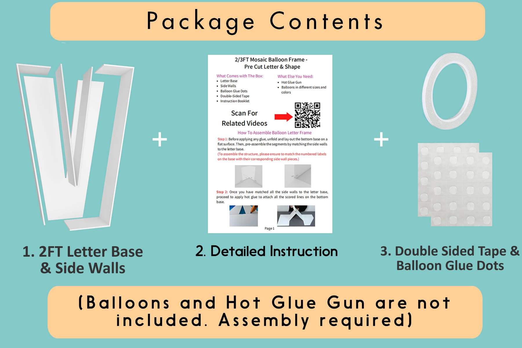 Snapklik.com : 2FT Letter V Mosaic Balloon Frame Letter DIY Fillable ...