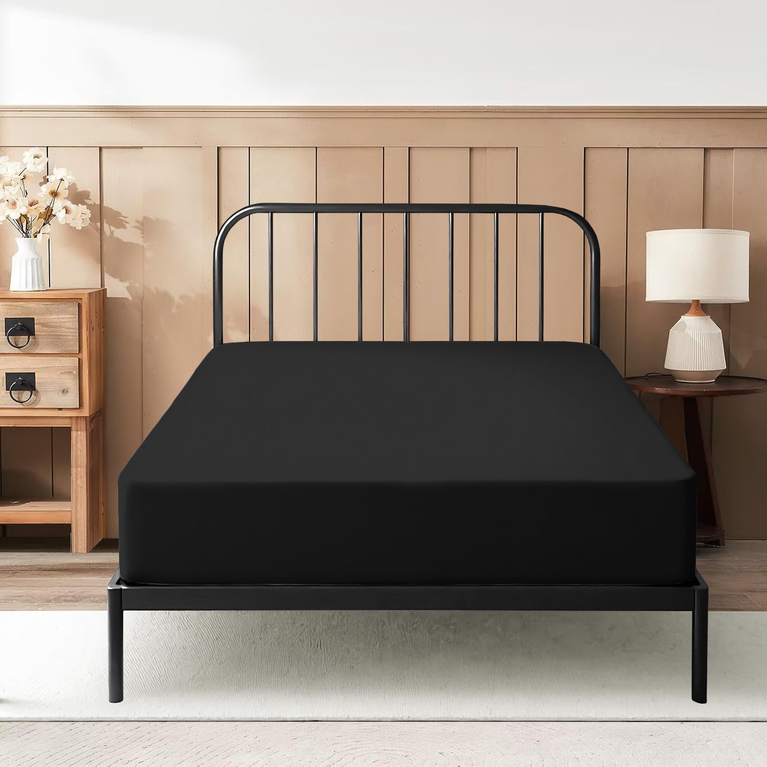 Cot Fitted Sheet 31 x 75 Inches 6" Deep Pocket 100% Egyptian Cotton 600 Thread Count Snug Fit ...