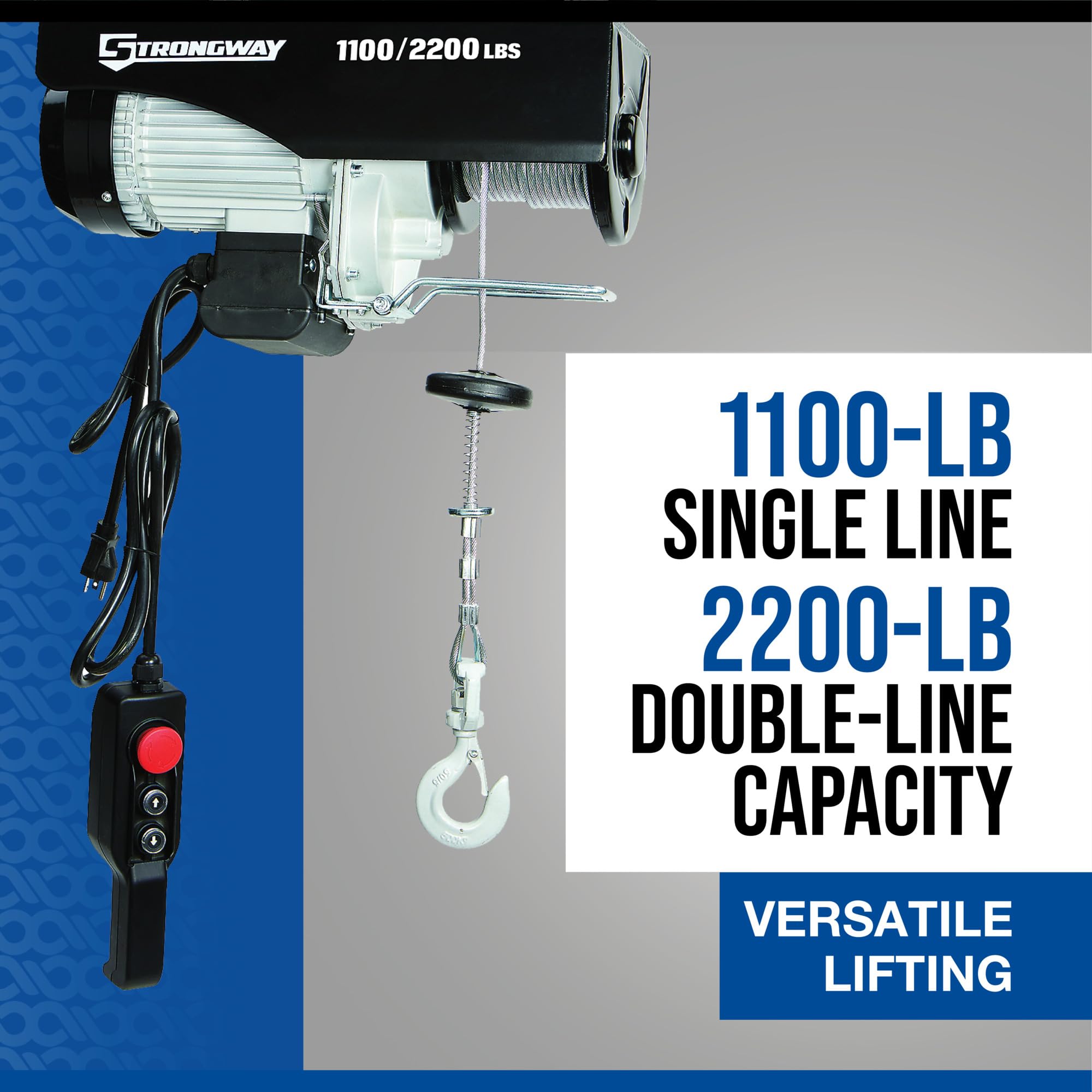 Snapklik.com : Strongway Electric Cable Hoist 1100-lb. Single-Line ...