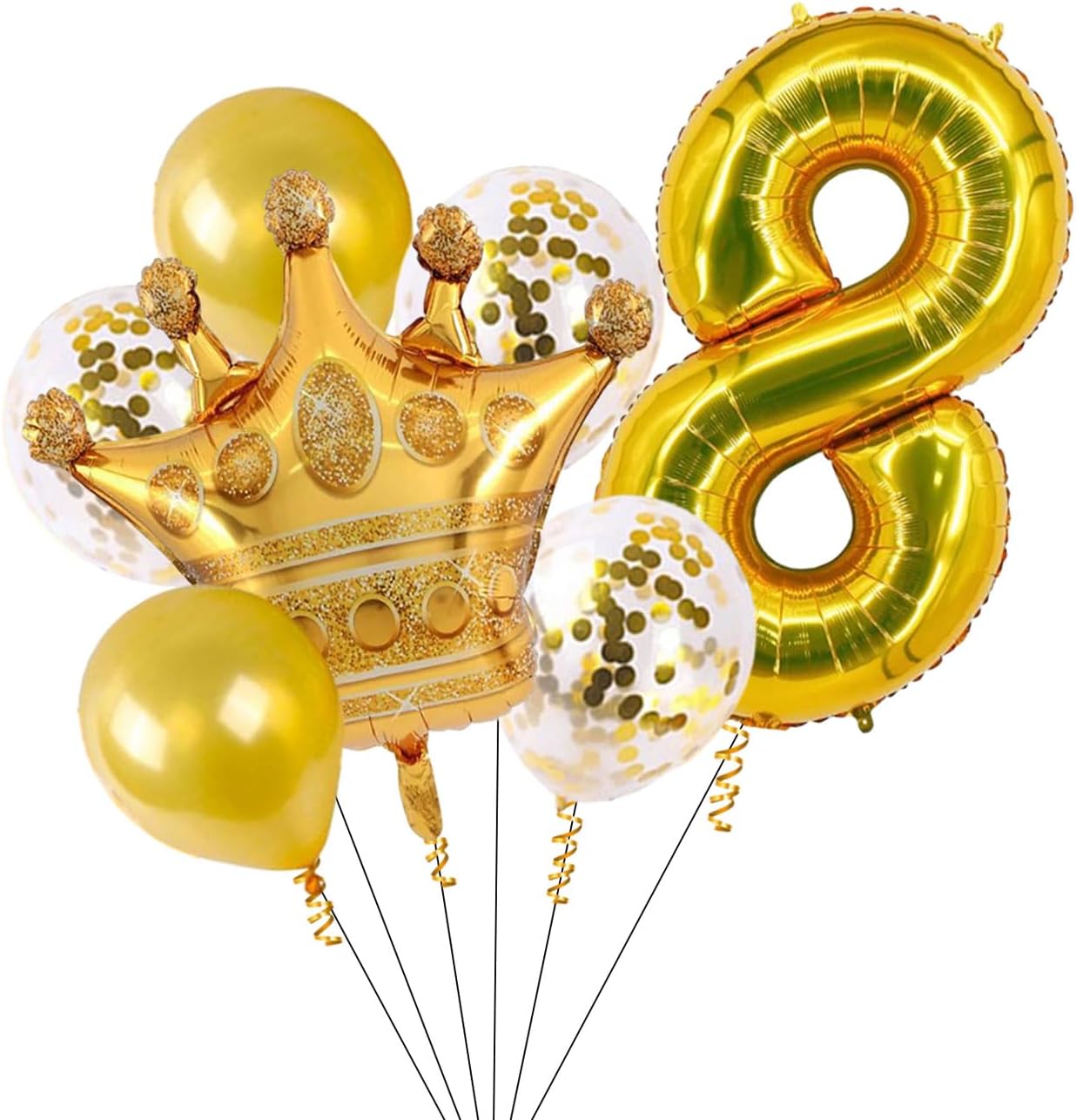 Amazon.com: Vsiozian 7 Pcs Gold Balloons Birthday Decorations, 32 Inch ...
