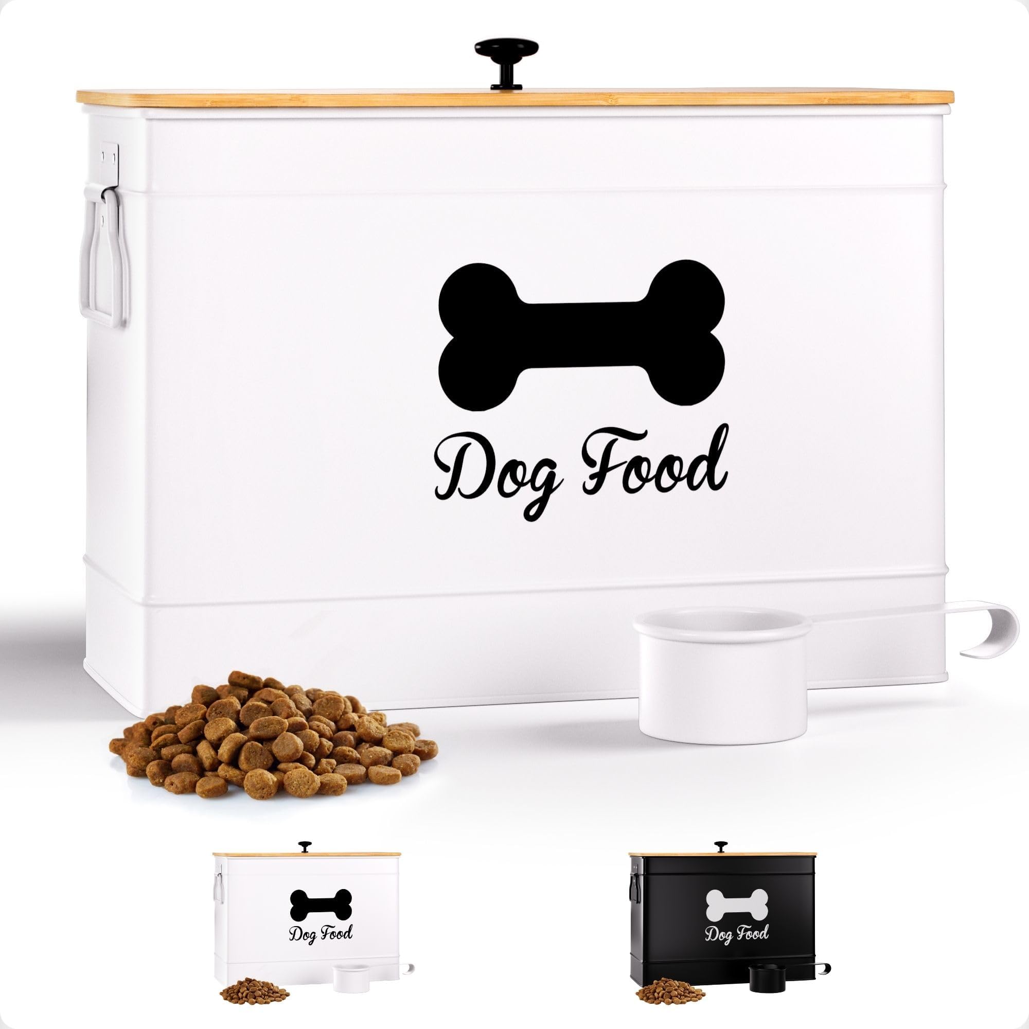 Amazon.com: Amici Pet, Buster All Natural Dog Food Large Metal Storage ...