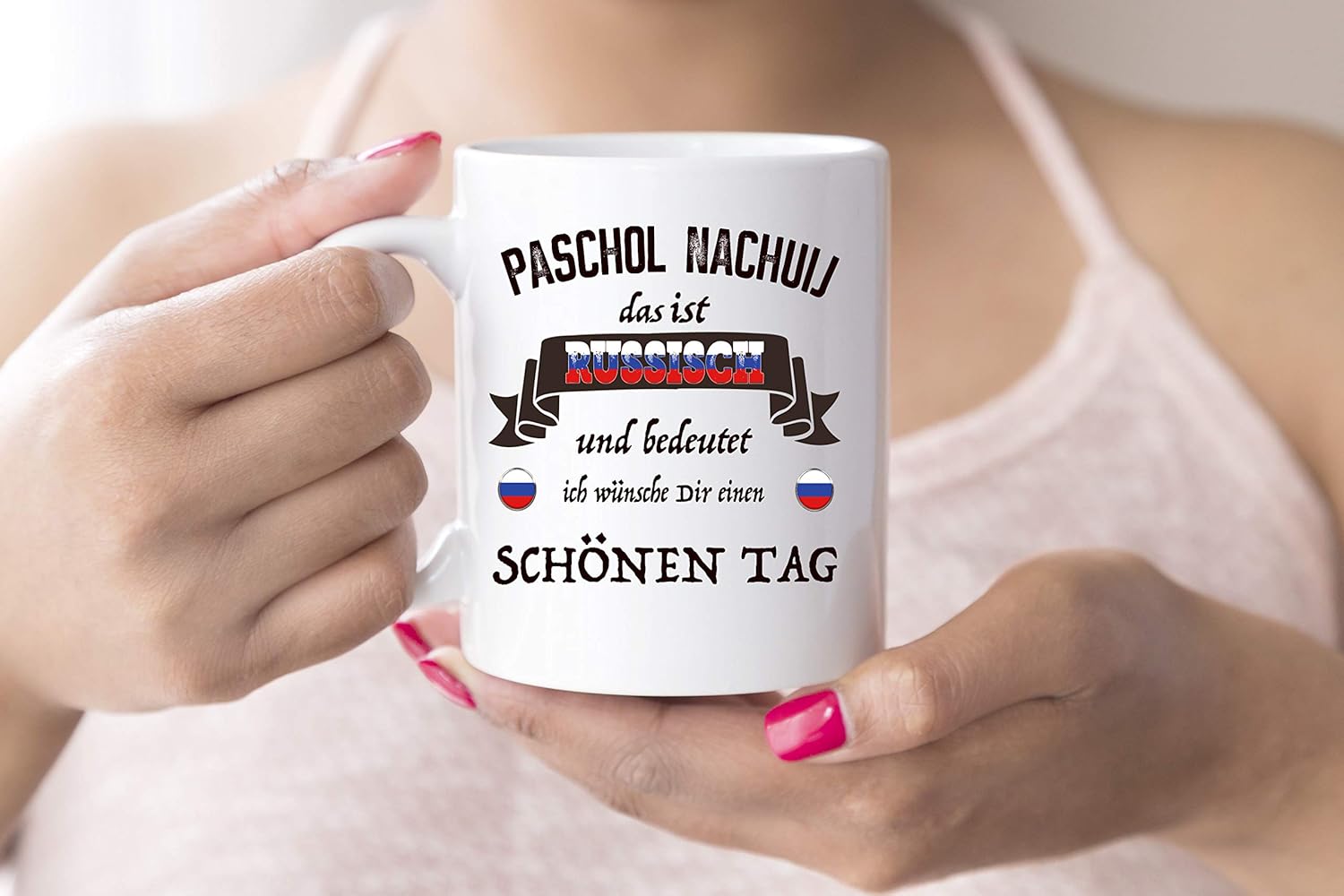 Paschol Nachuij russisch Kaffee Tasse weiß Satire frech Russland ...