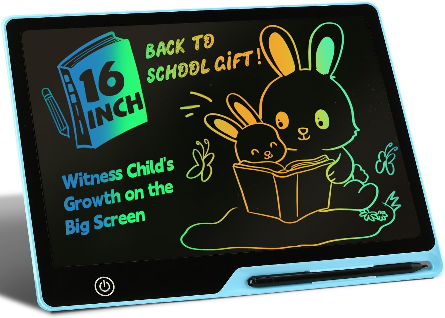 Kinayue LCD Writing Tablet for Kids, Rechargeable 16 Inch Doodle Board ...