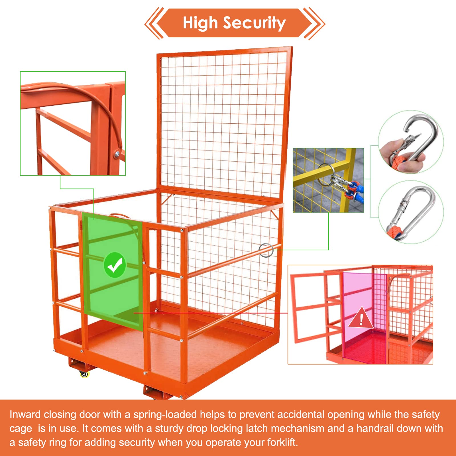 Buy Forklift Cage, 45"x43" Forklift Man Basket Forklift Safety Cage ...