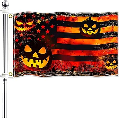 Amazon.com : NASIAN Scary Halloween Pumpkin Flags - 3x5 Double Sided ...