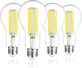 FLSNT 200W Equivalent A23 LED Light Bulbs, Efficient 17W, 3010Lumens ...