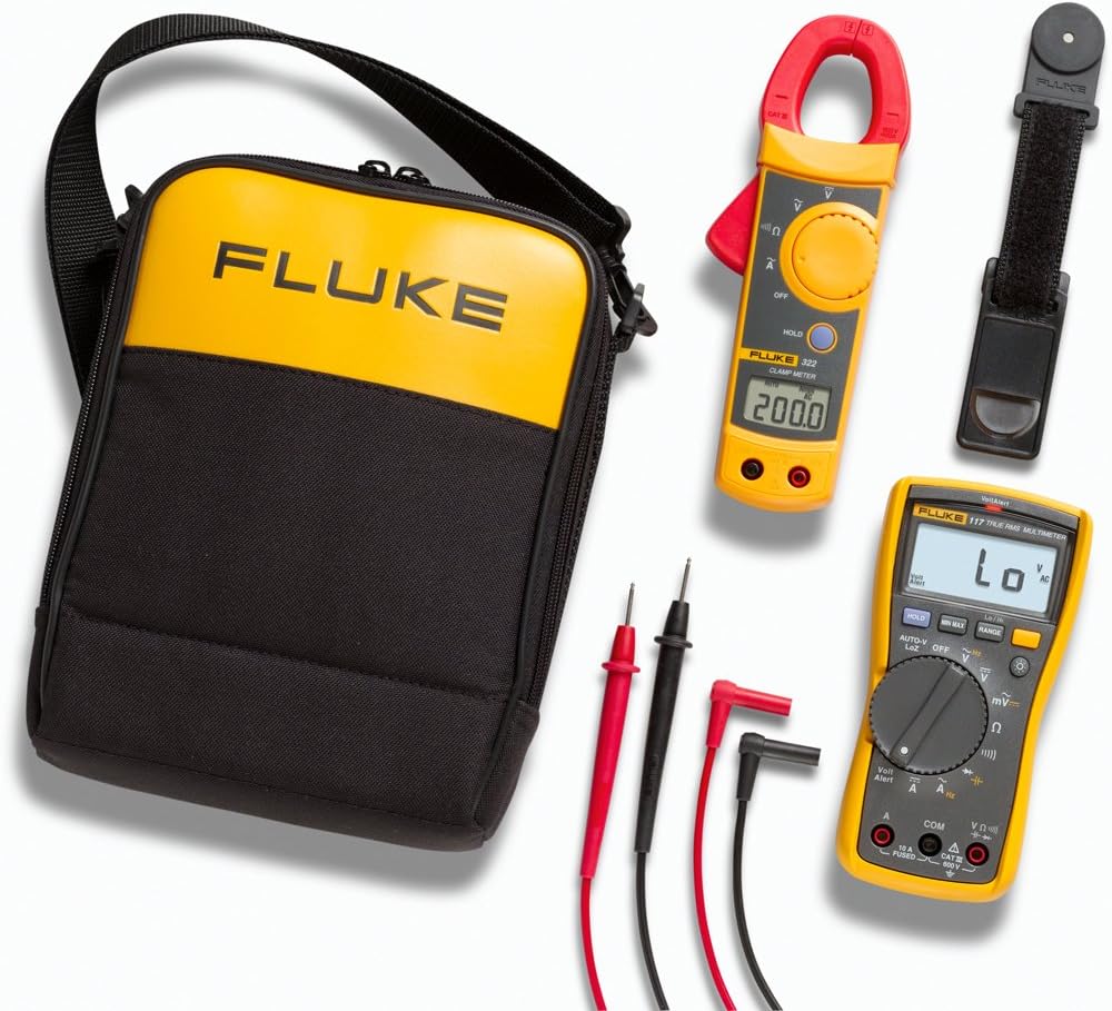 Fluke 117/322 Electricians Multimeter and Clamp Meter Combo Kit - Stud ...