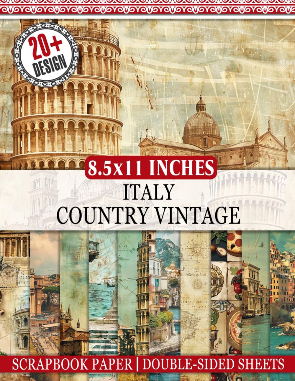 Italy Country Vintage Scrapbook Paper: Decorative Paper with Italian ...