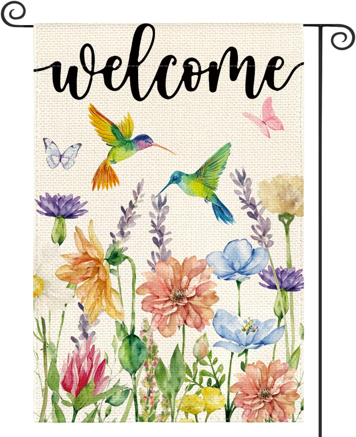 Amazon.com : KNAPAL Spring Summer Hummingbird Garden Flag 12×18 Inch ...