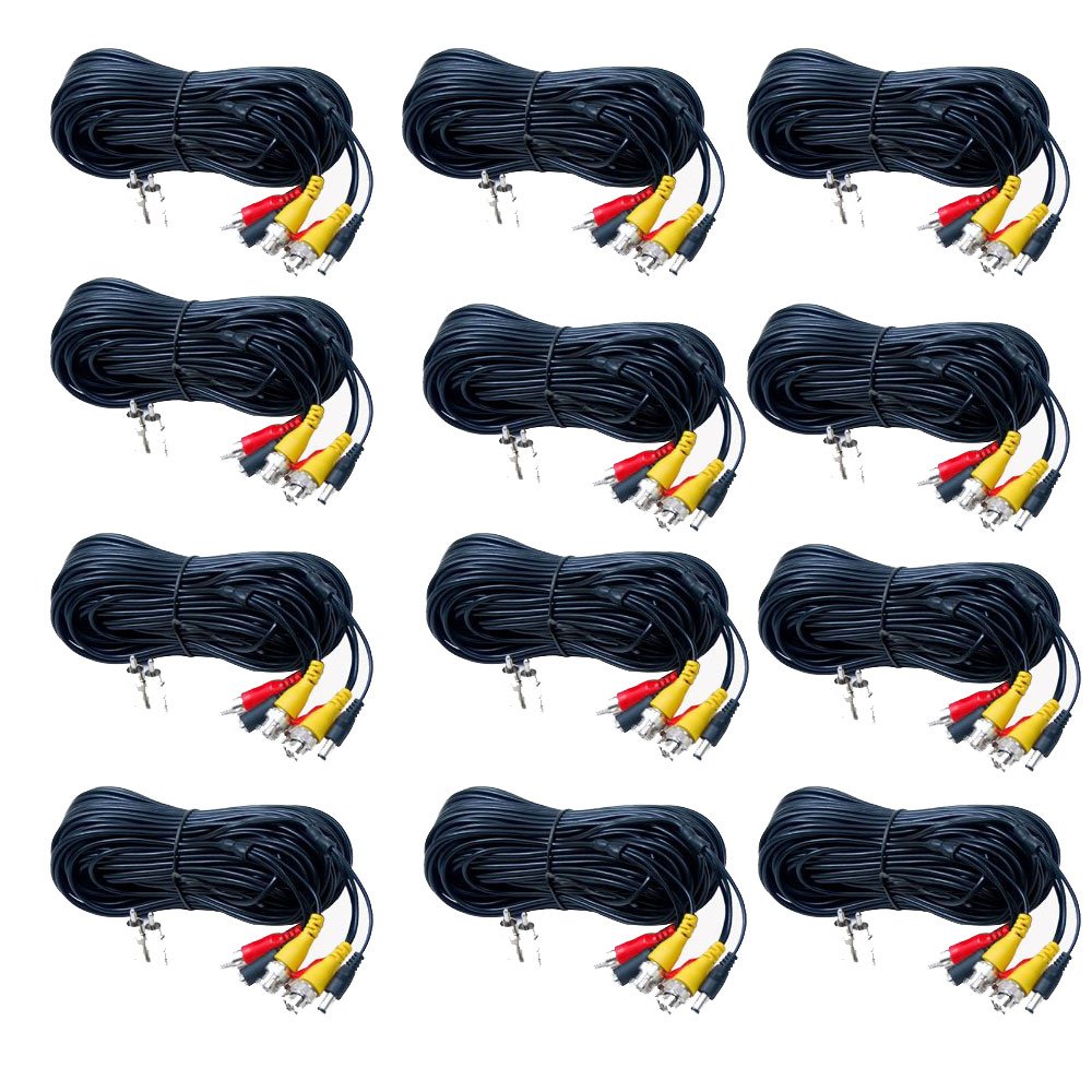 Amazon.com: VideoSecu 12 Pack 50ft Security Camera Cables Pre-Made All ...