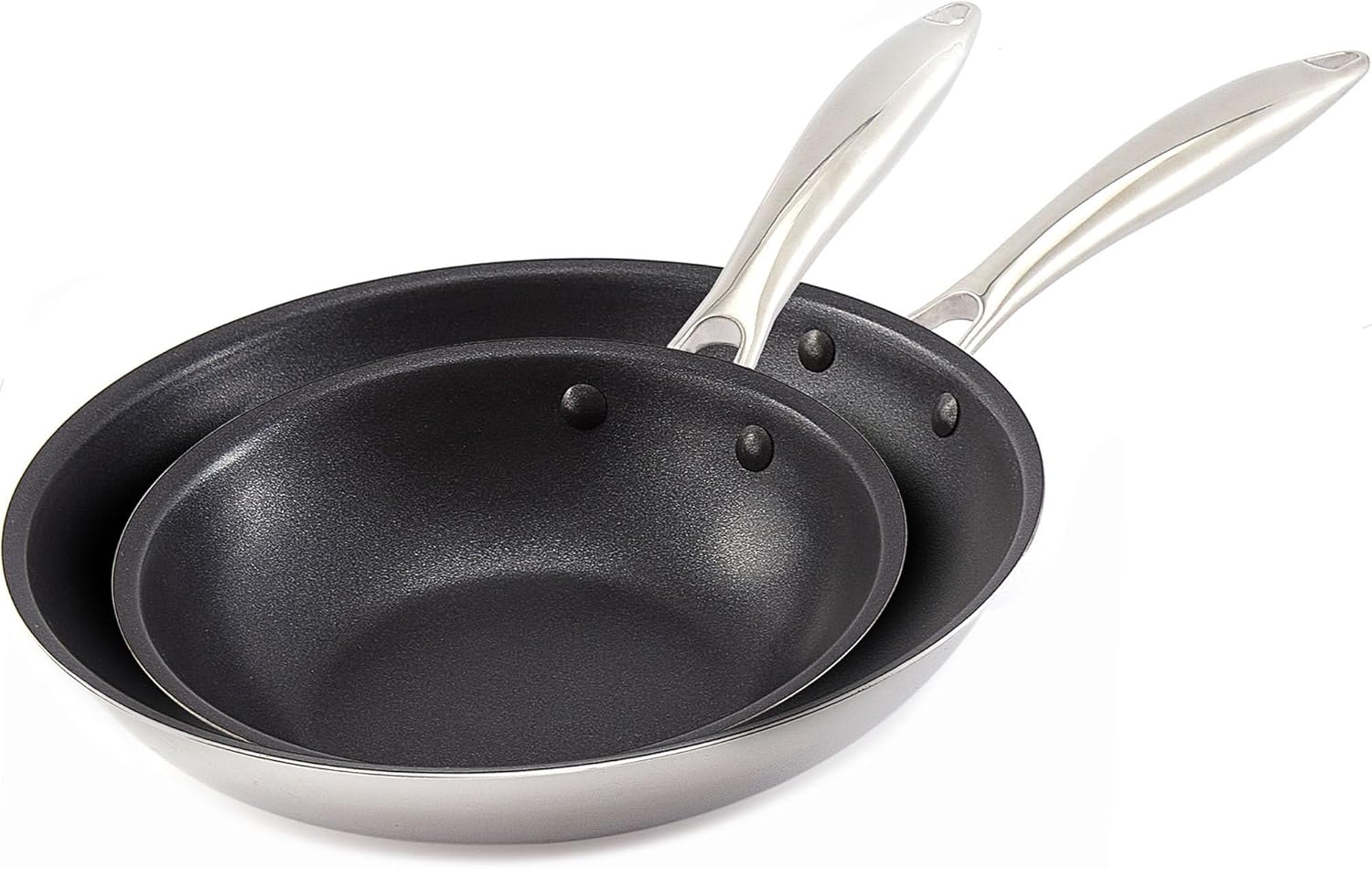 Amazon.com: Non Stick Stainless Steel Frying Pans Set, 8" & 11" PFOA ...