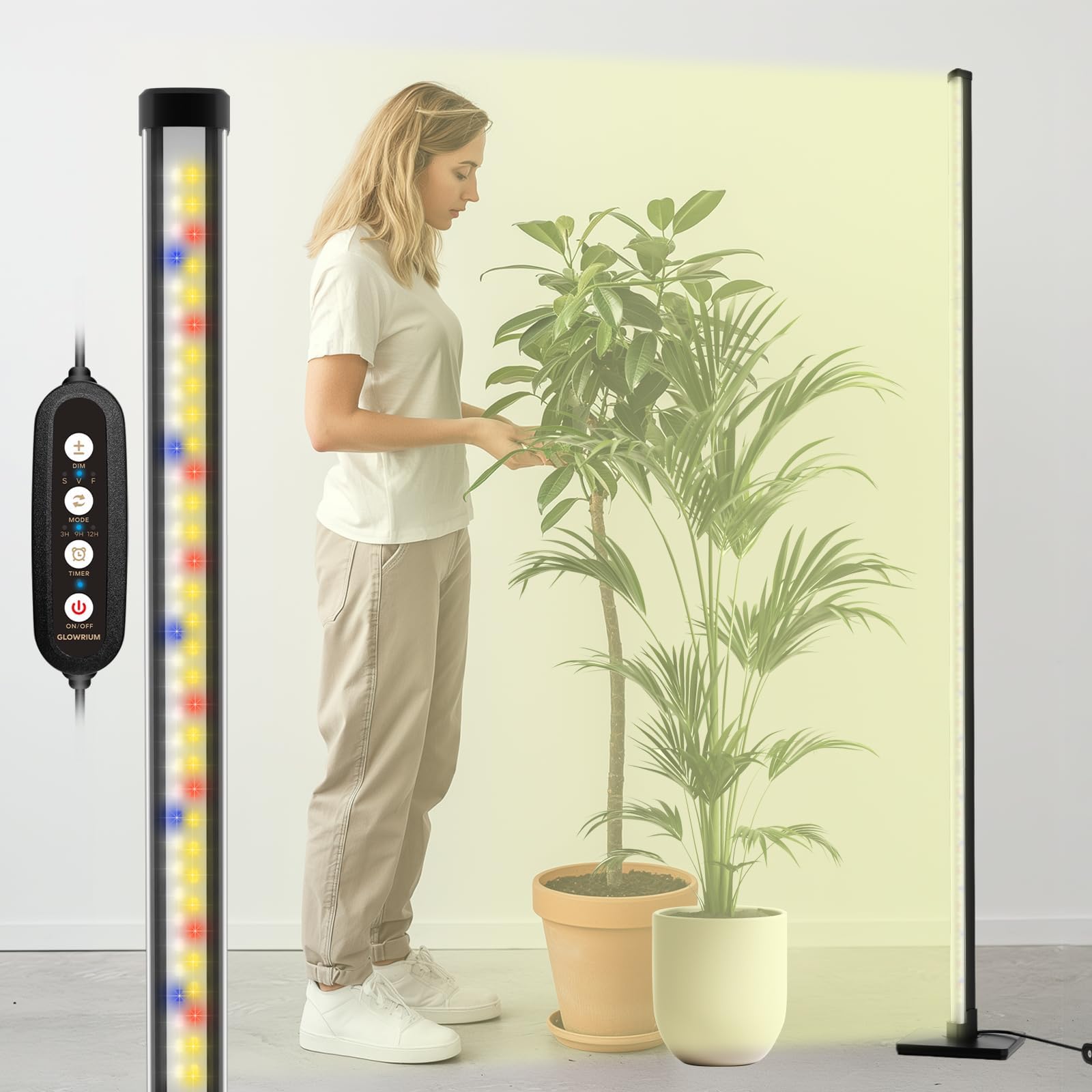 Amazon.com: GLOWRIUM Standing Grow Light with Auto-Timer, 36W Vertical ...