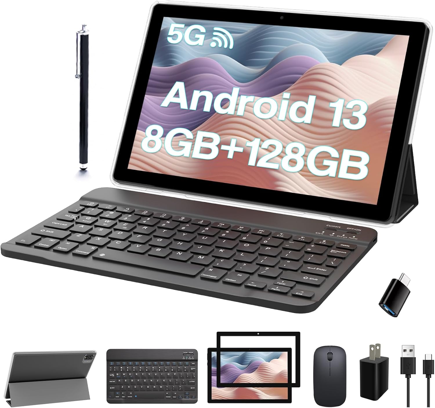 COOPERS - Tablet 2 en 1 de 10 pulgadas Android 13 con teclado, 8 GB de ...