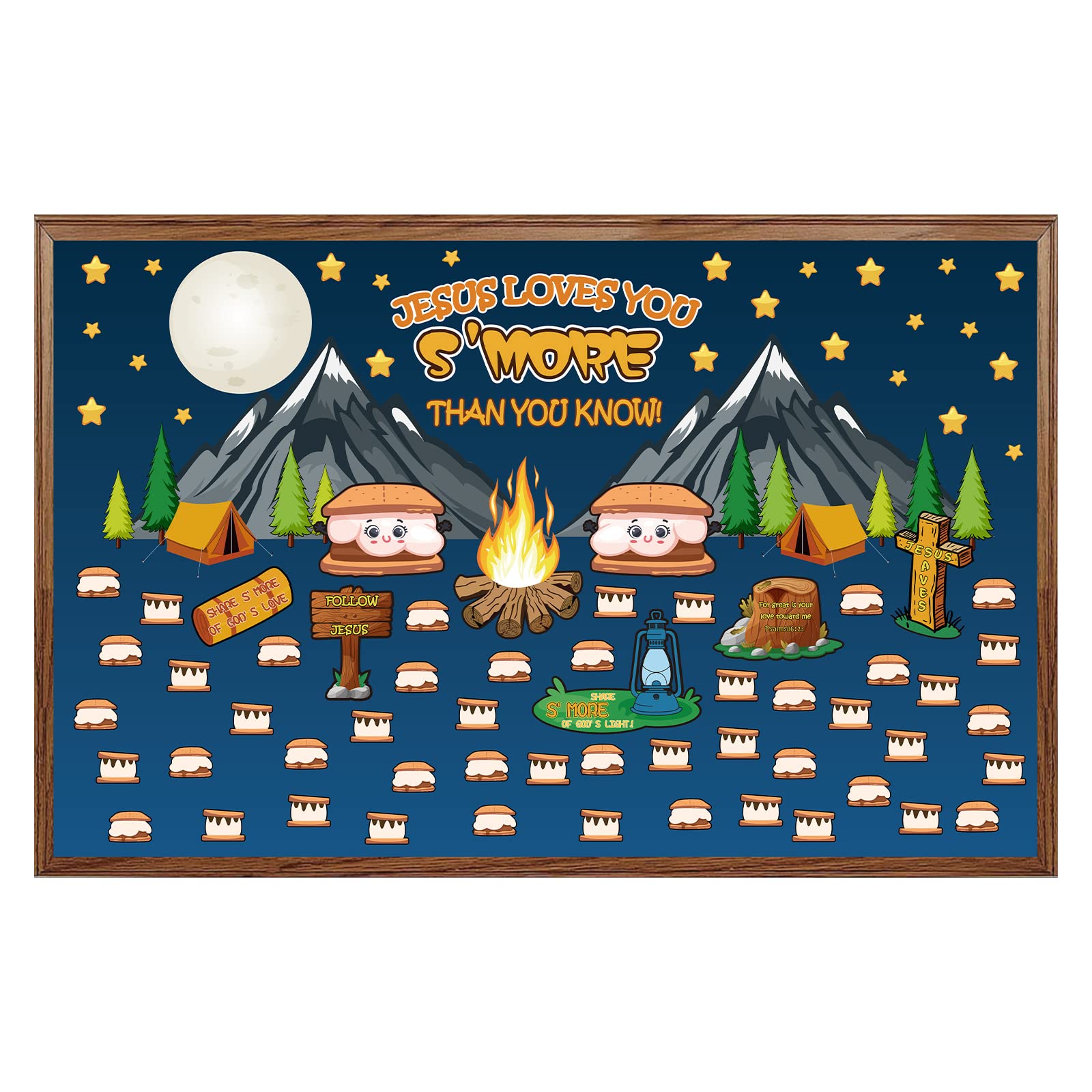 Amazon.com : Outus 105 Pieces Jesus Loves You S'More Bulletin Board Set ...