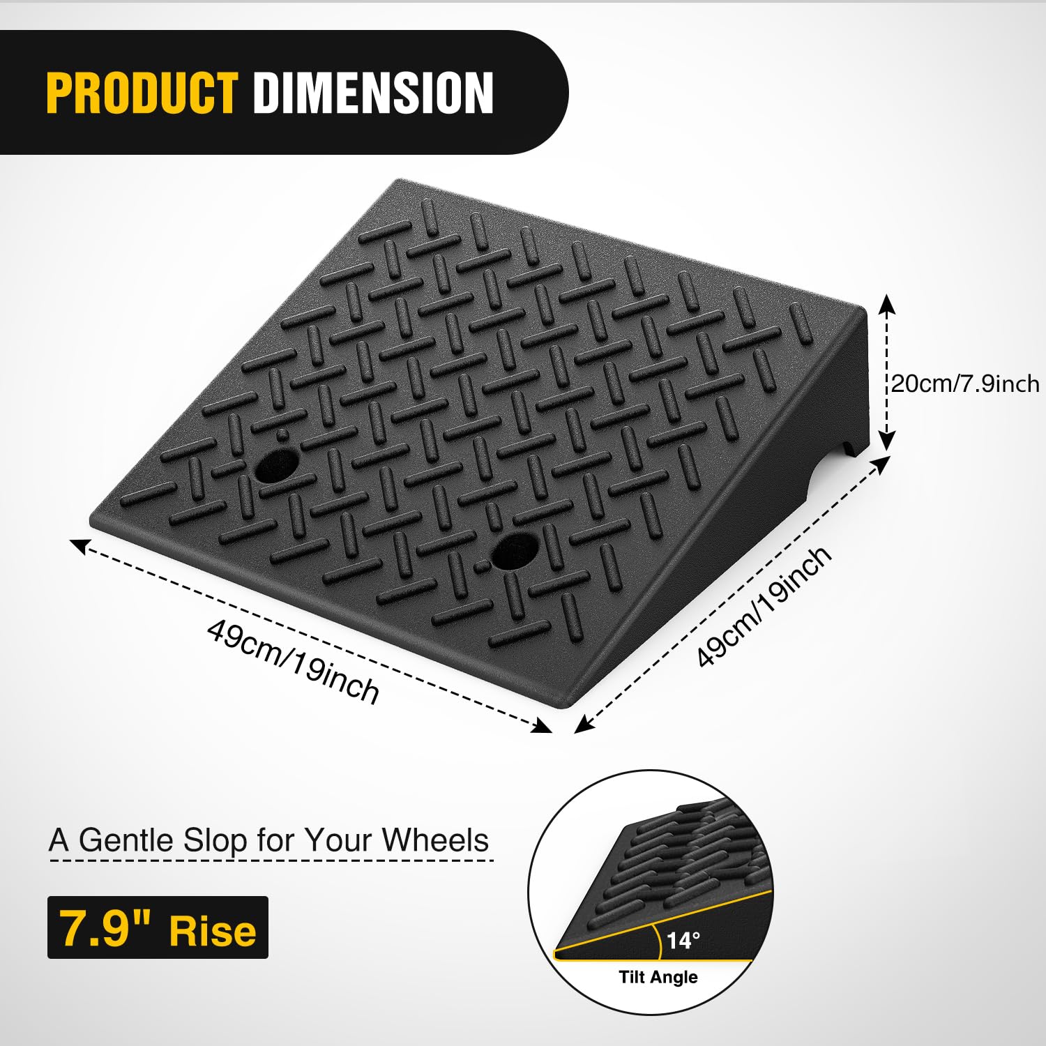 Snapklik.com : Rubber Curb Ramps, 7.9 Inches Rise Height Heavy Duty ...
