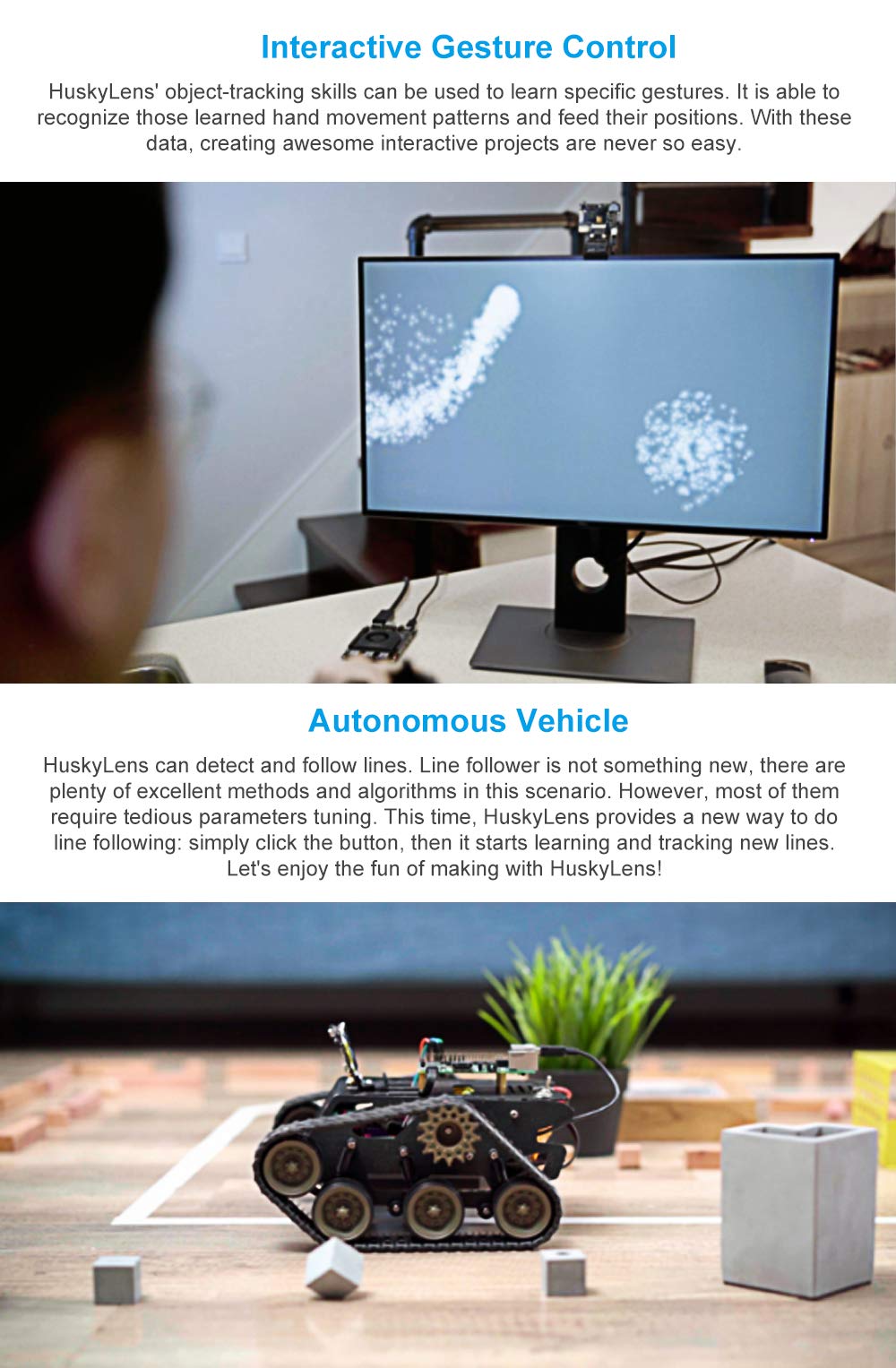 HUSKYLENS - An Easy-to-use AI Machine Vision Sensor/ Smart Vision Robot Camera- Face Recognition ...