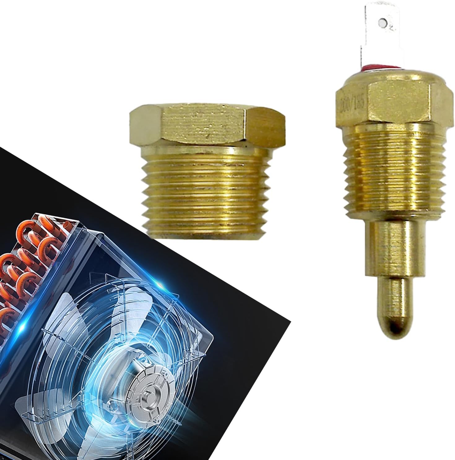 Amazon.com: Slykew 1 PC Car Fan Thermostat Switch, Electric Engine ...