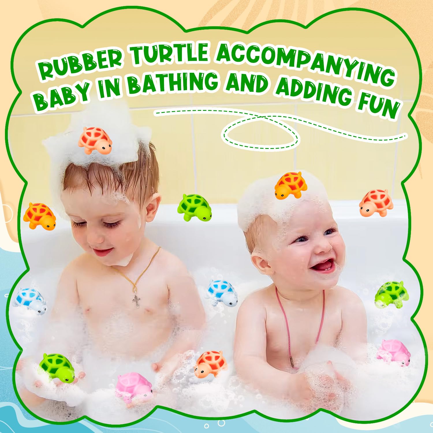 Snapklik.com : 25PCS Mini Rubber Turtle Green Floating Squeaky Sea ...