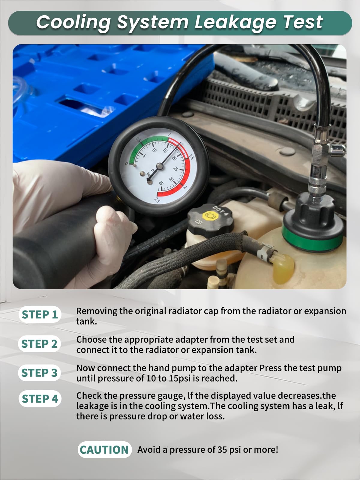 Snapklik.com : Radiator Pressure Tester & Coolant Vacuum Refill Kit ...