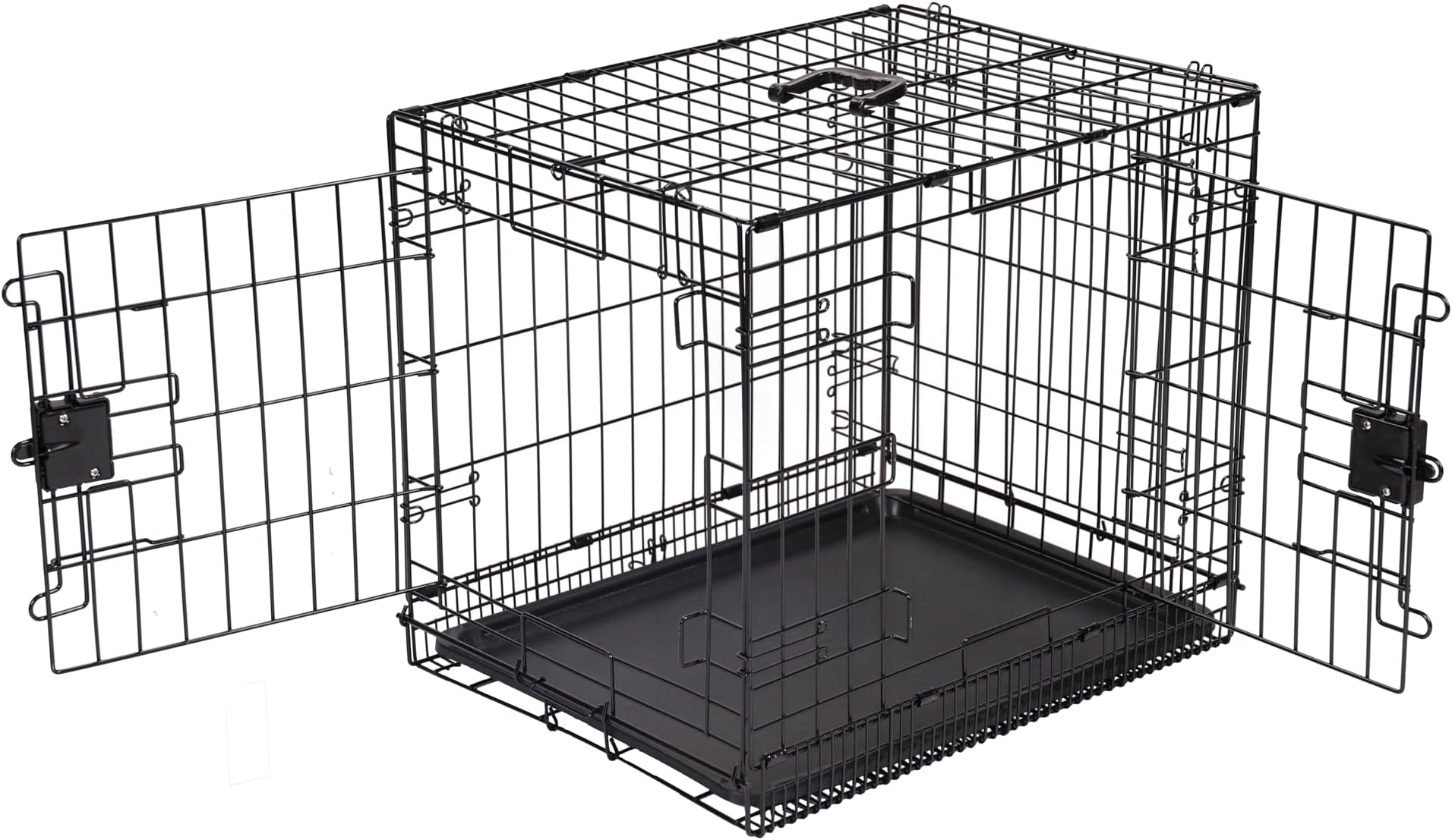Amazon Basics Small Metal Dog Crate/Cage with Tray, Durable and ...