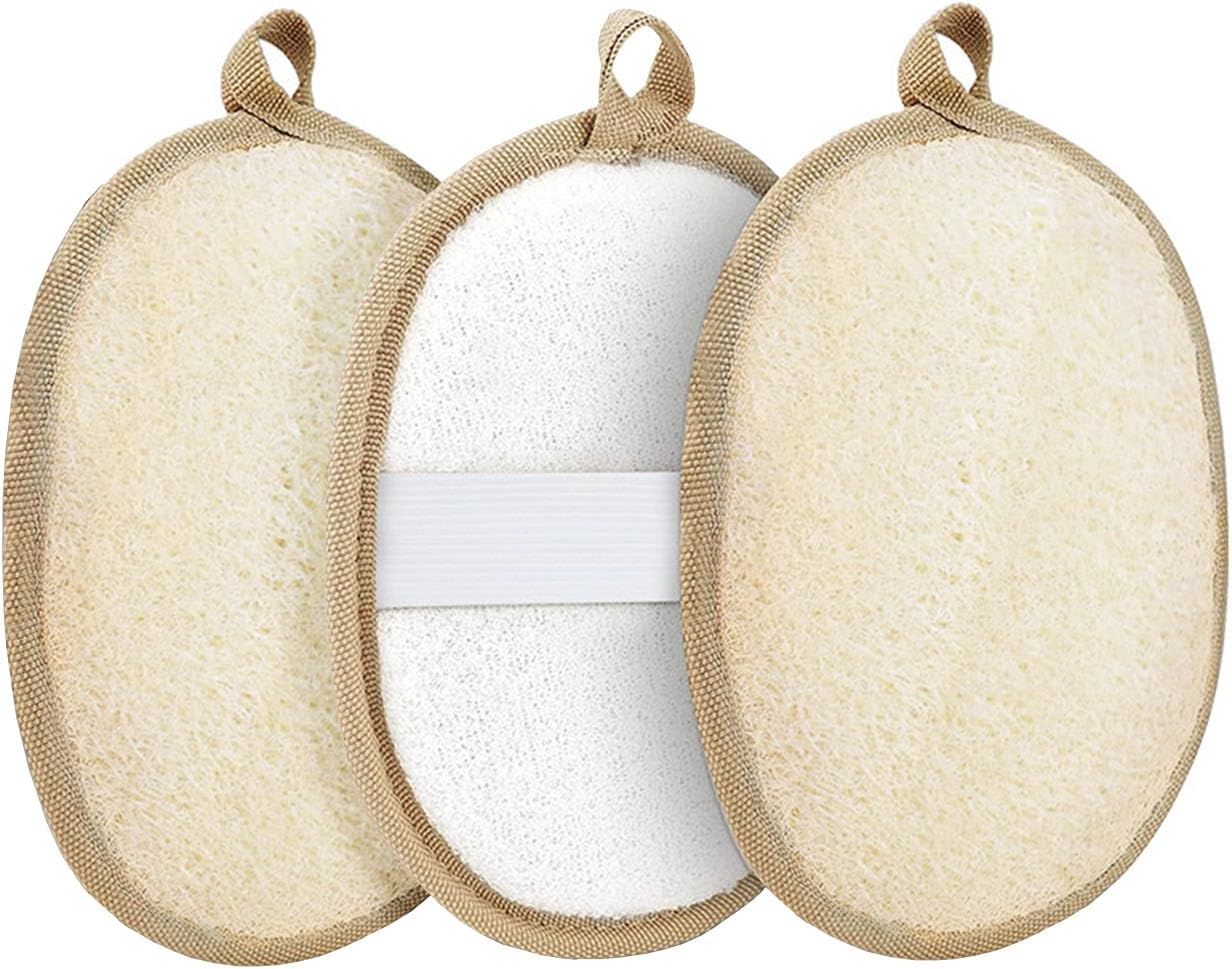 Exfoliating Loofah Sponge Body Scrubber（3 Pack),Zenidoo Natural Loofah ...