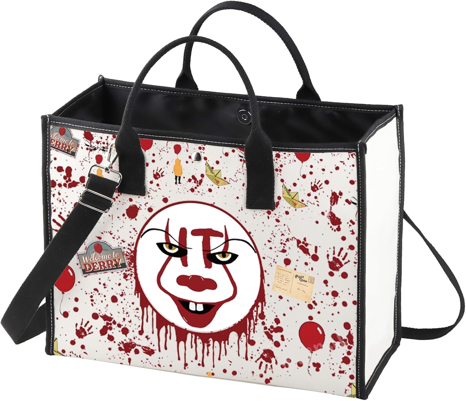 WZMPA Pennywise Canvas Tote Bag Pennywise Fans Gift IT Horror Movie ...