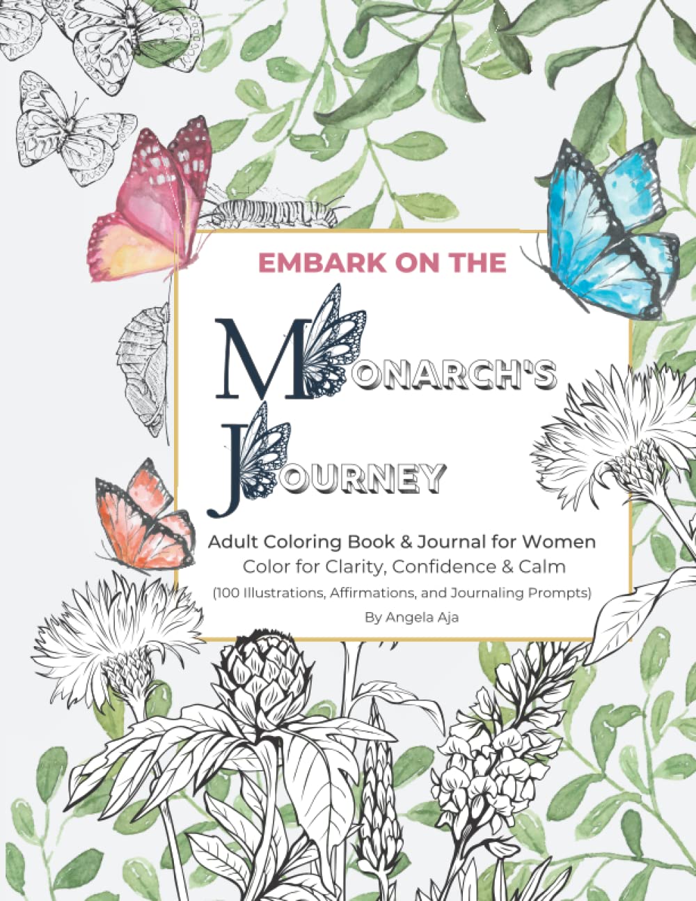 Amazon.com: The Monarch's Journey: Adult Coloring Book, Affirmations ...