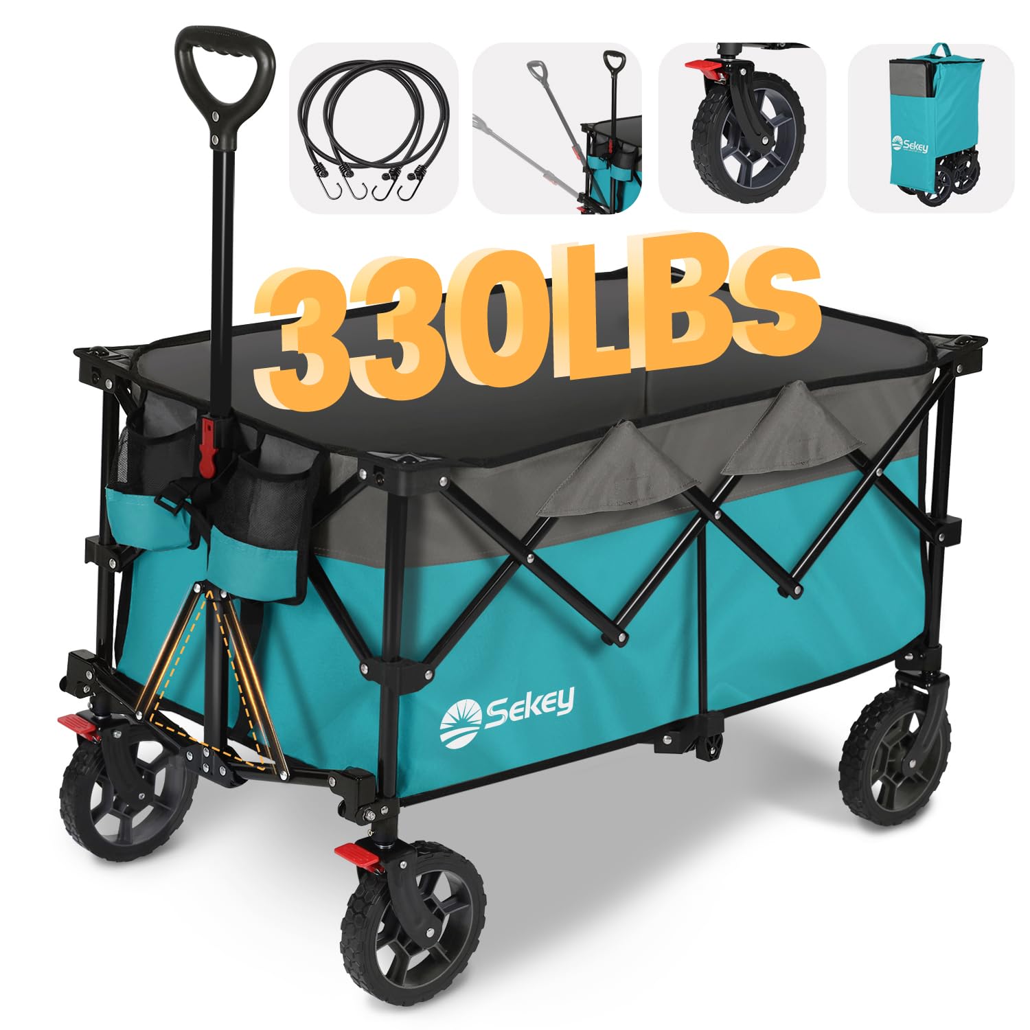 Snapklik.com : Sekey 220L Collapsible Foldable Wagon