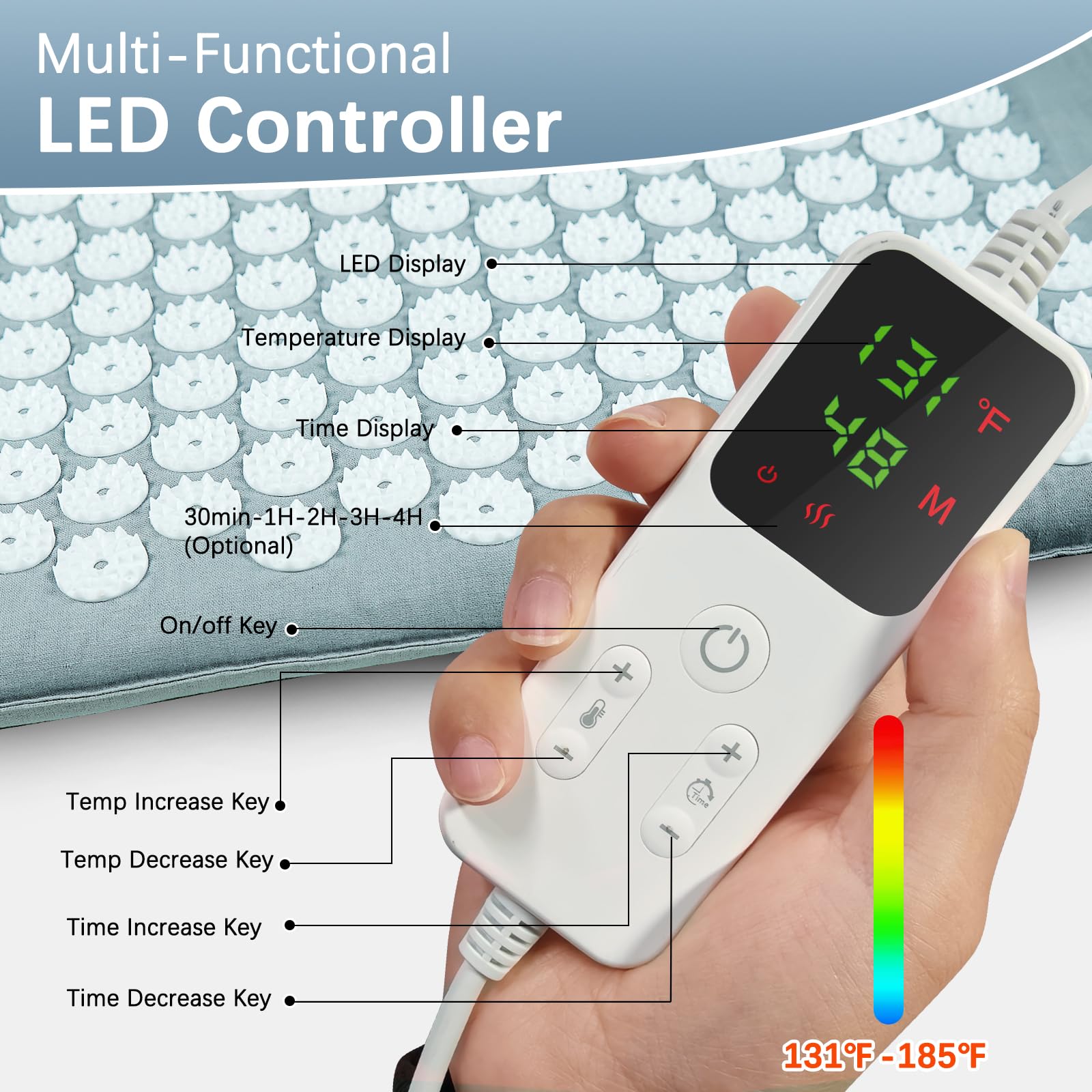Snapklik.com : AICNLY Acupuncture Heating Mat Acupressure & Heat ...