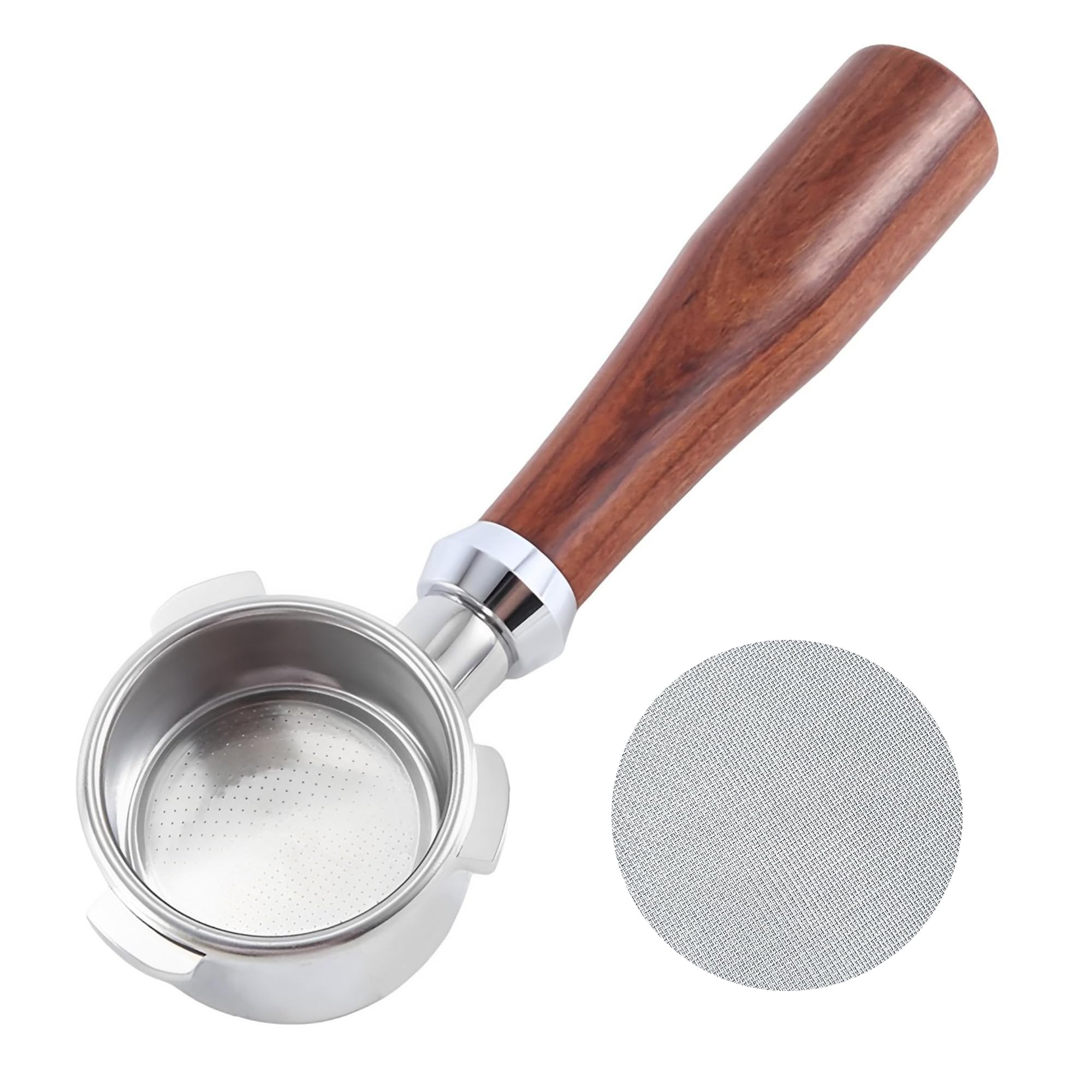 Amazon.com: Generic 54mm Deluxe Bottomless Portafilter with Solid Wood ...