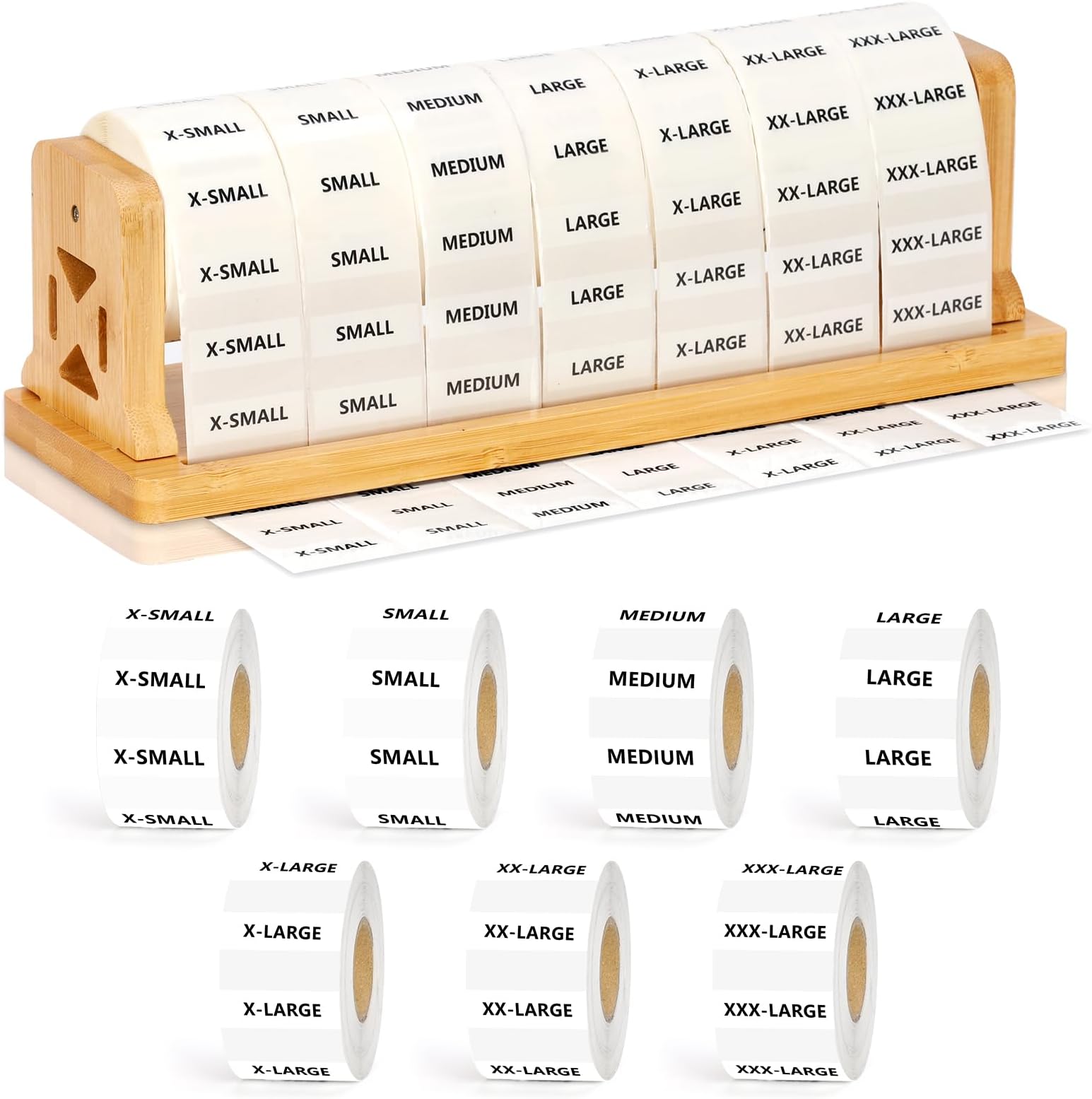 Amazon.com : 1050Pcs Clothing Size Label Dispenser with Clear Clothing ...