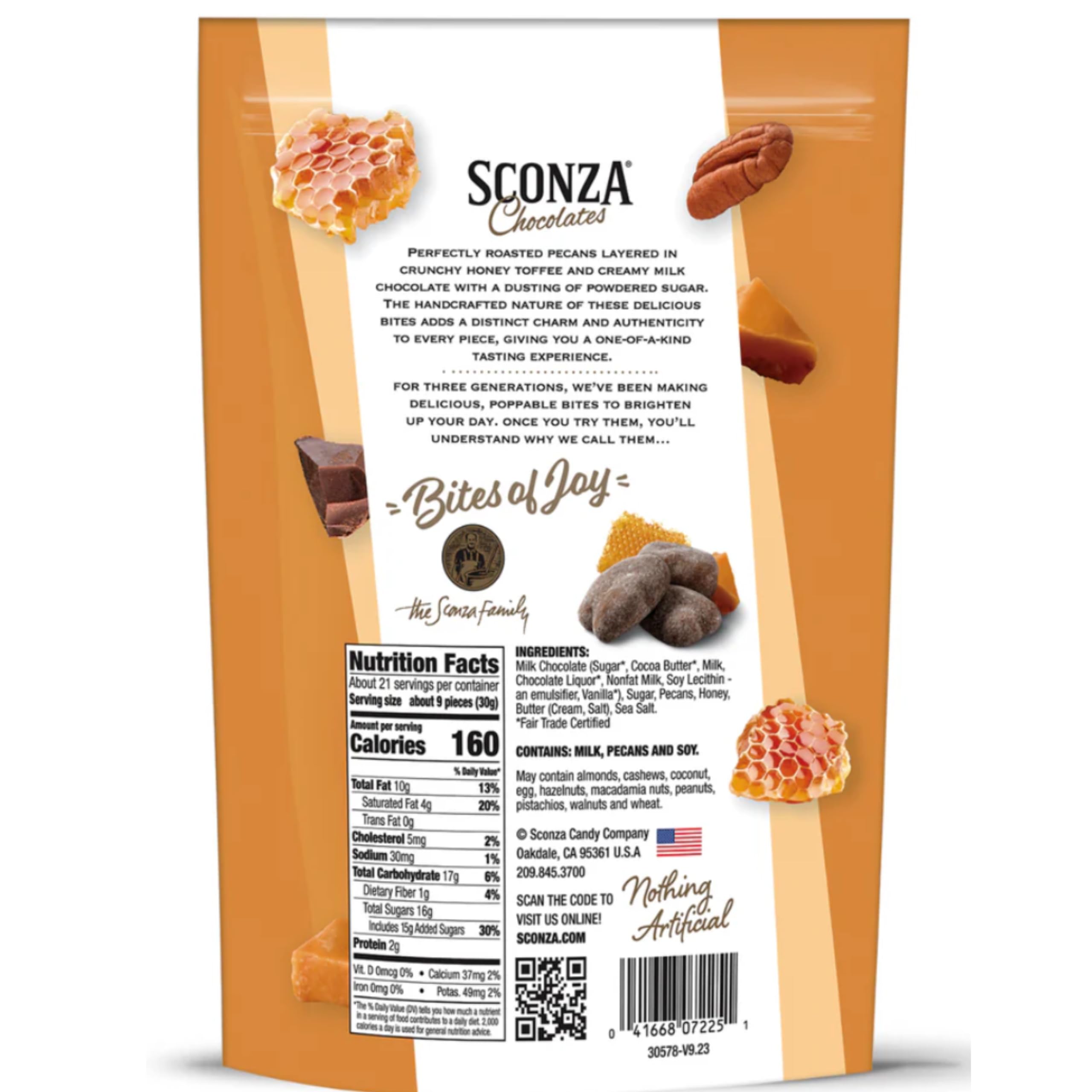 Snapklik.com : Sconza Chocolates Honey Toffee Milk Chocolate Roasted Pecan