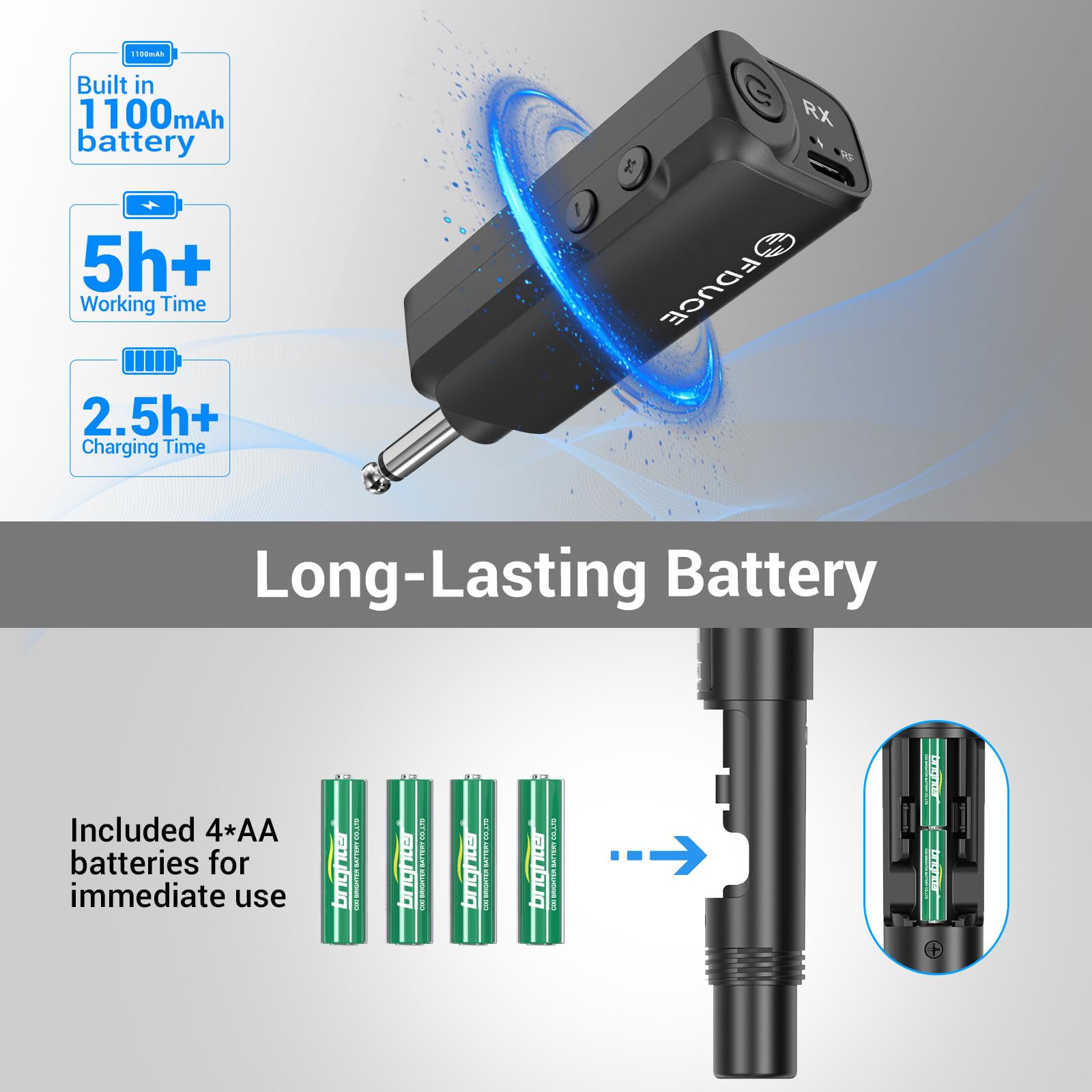 Snapklik.com : FDUCE W60 Wireless Microphone, Dynamic Lightweight UHF ...