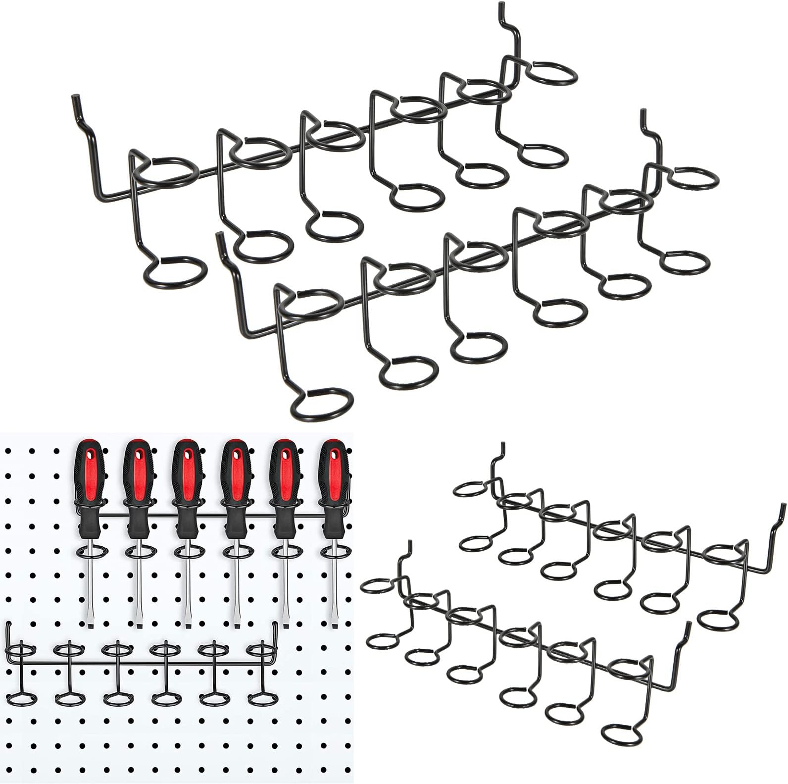 Amazon.com: Acrux7 4 PCS Pegboard Screwdriver Holders 6 Tools Peg Board ...